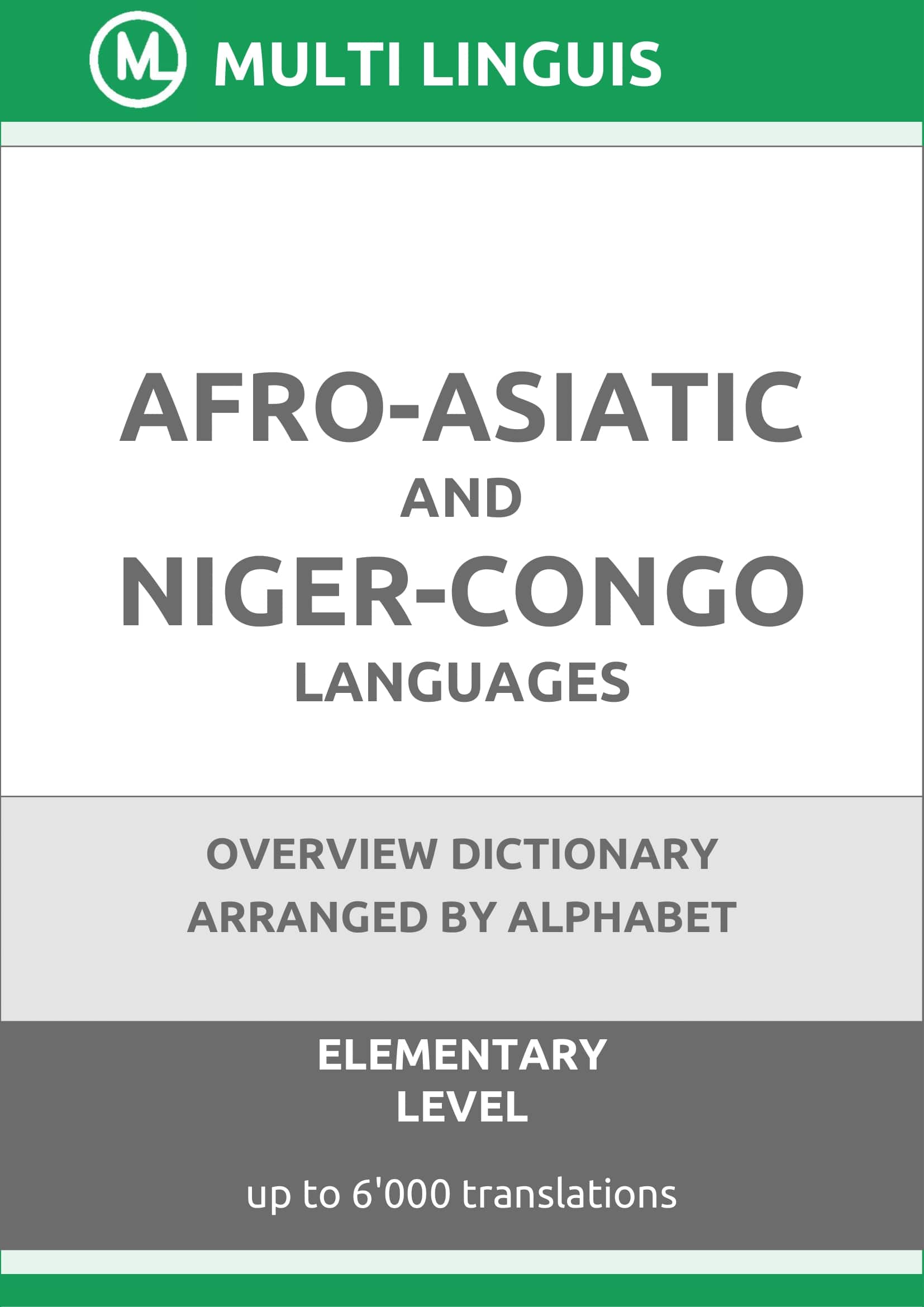 Afro-Asiatic and Niger-Congo Languages Overview Dictionary (Arranged by ...