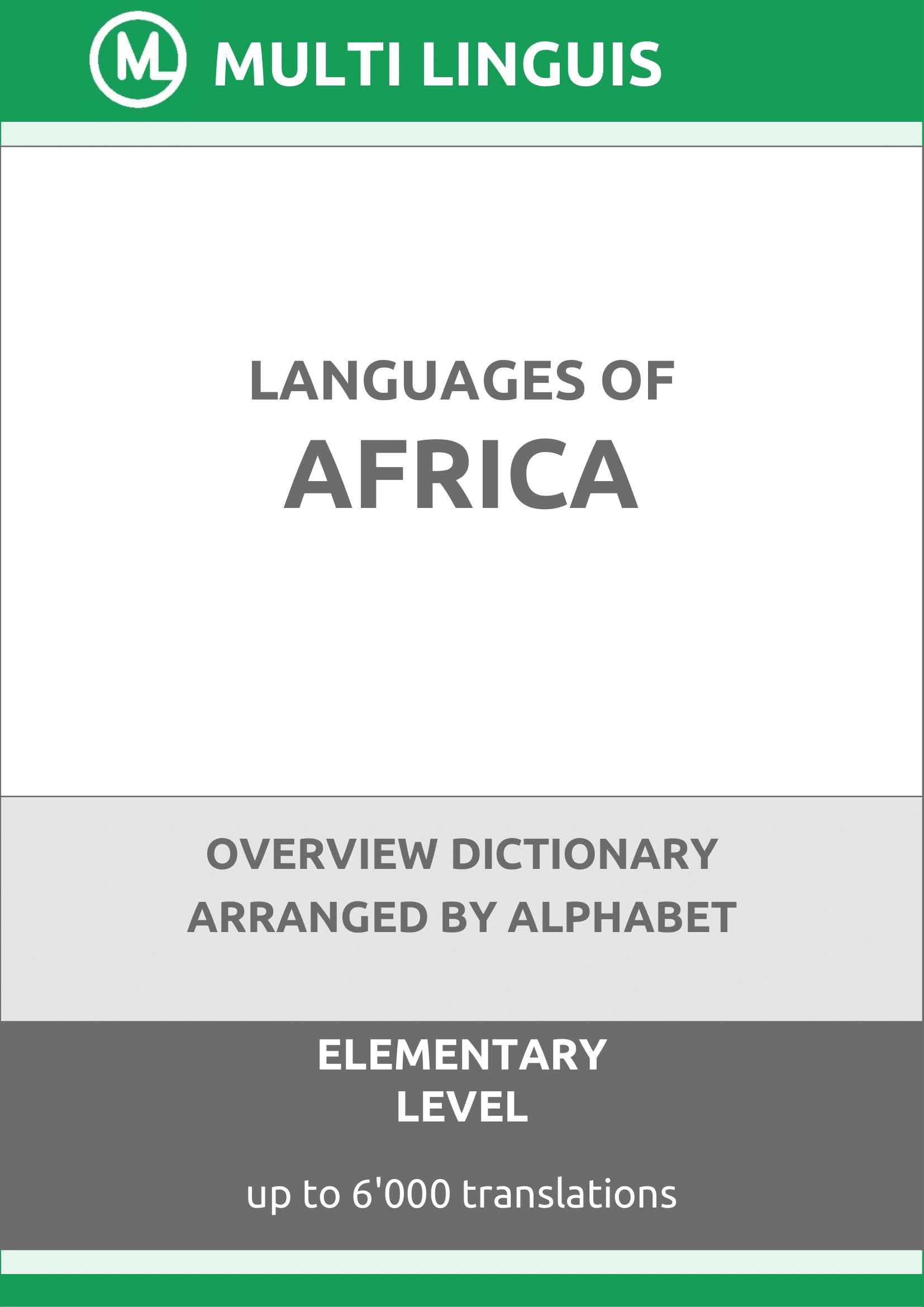 Languages of Africa Overview Dictionary (Arranged by Alphabet ...