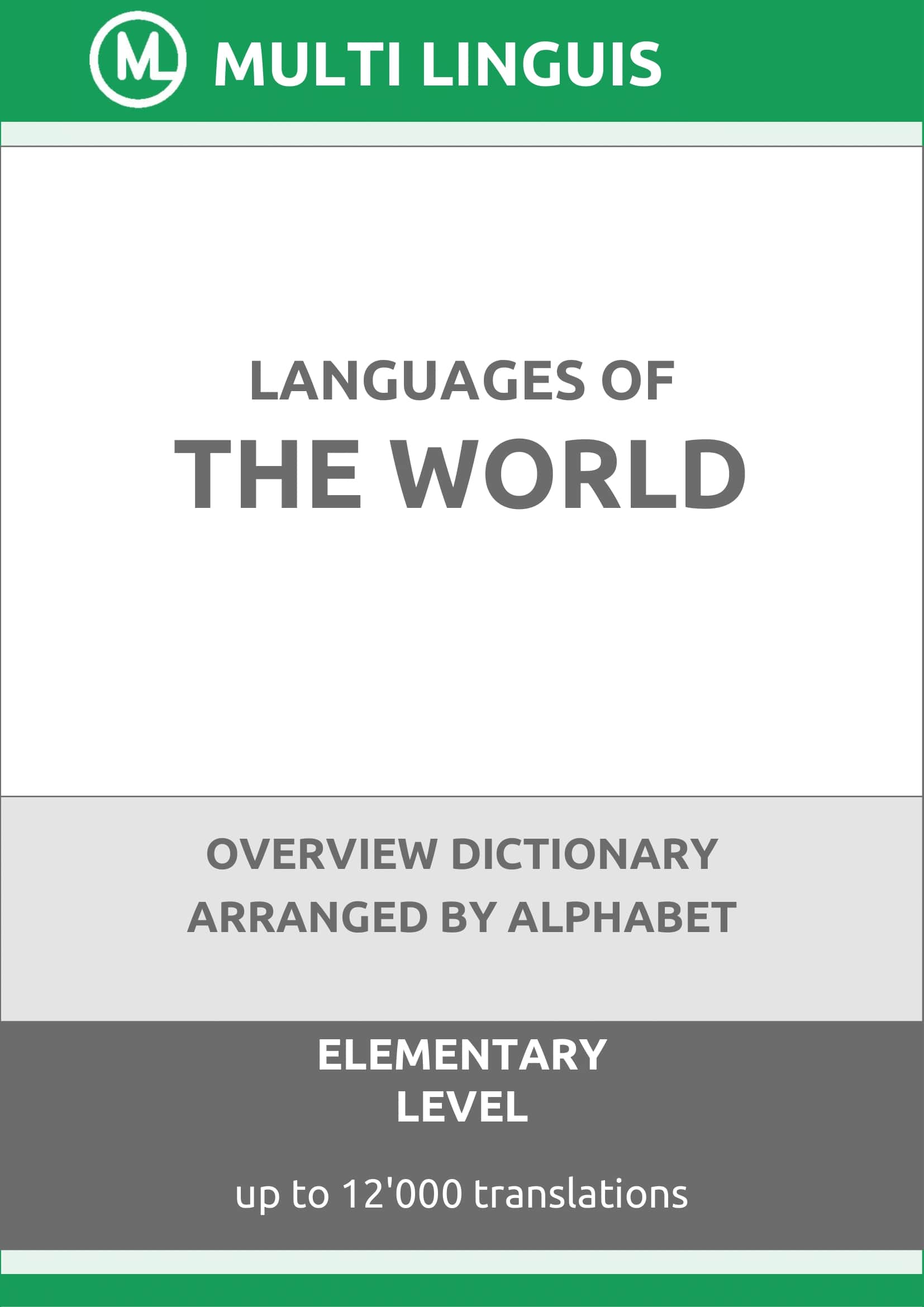 Languages of the World Overview Dictionary (Arranged by Alphabet ...
