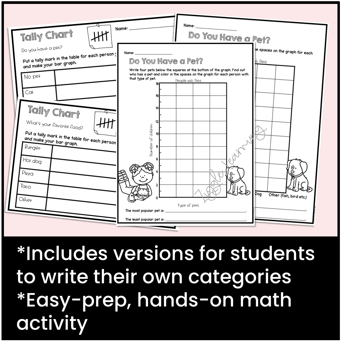 All About Me Bar Graphs Back to School Math Activity 1st, 2nd, 3rd Grade