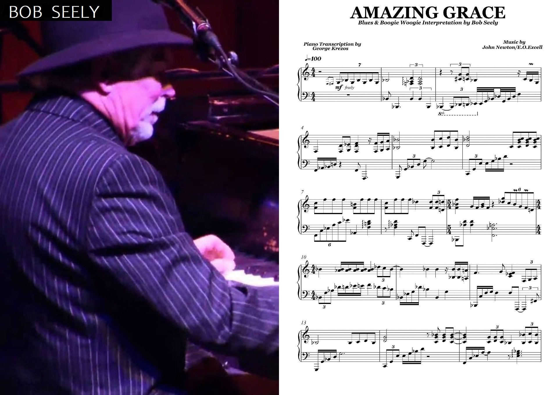 Amazing Grace Blues & Boogie Woogie Interpretation - Bob Seely (Piano ...