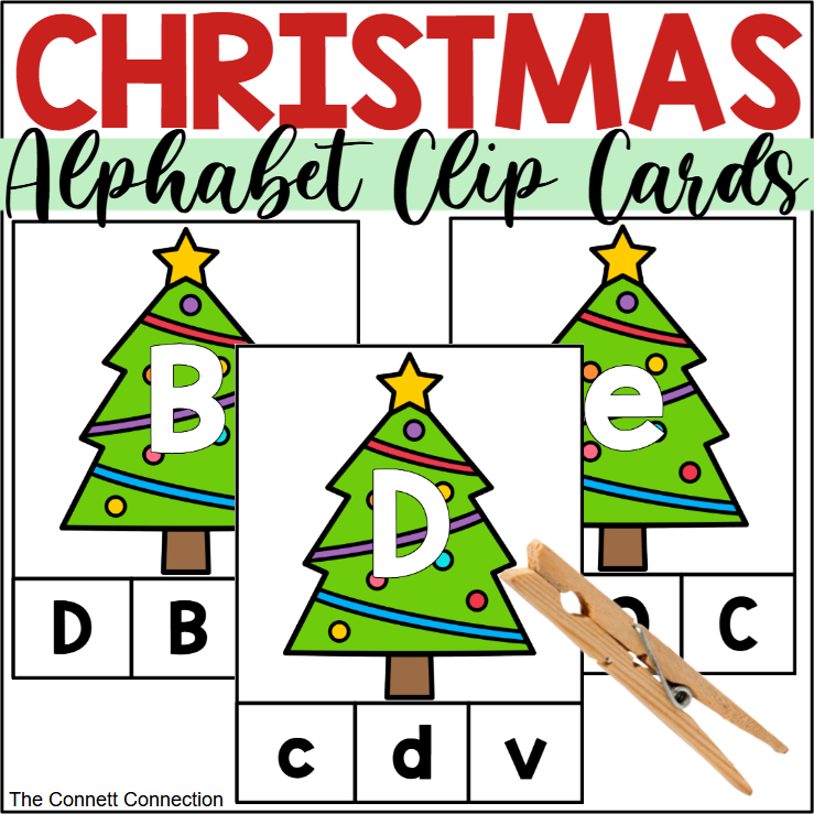 Christmas Alphabet Clip Cards