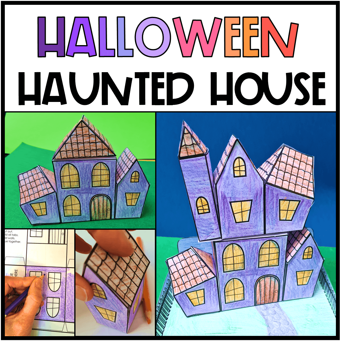 Fun Halloween Activity 3D Haunted House Craft 4th, 5th, 6th, 7th Grade