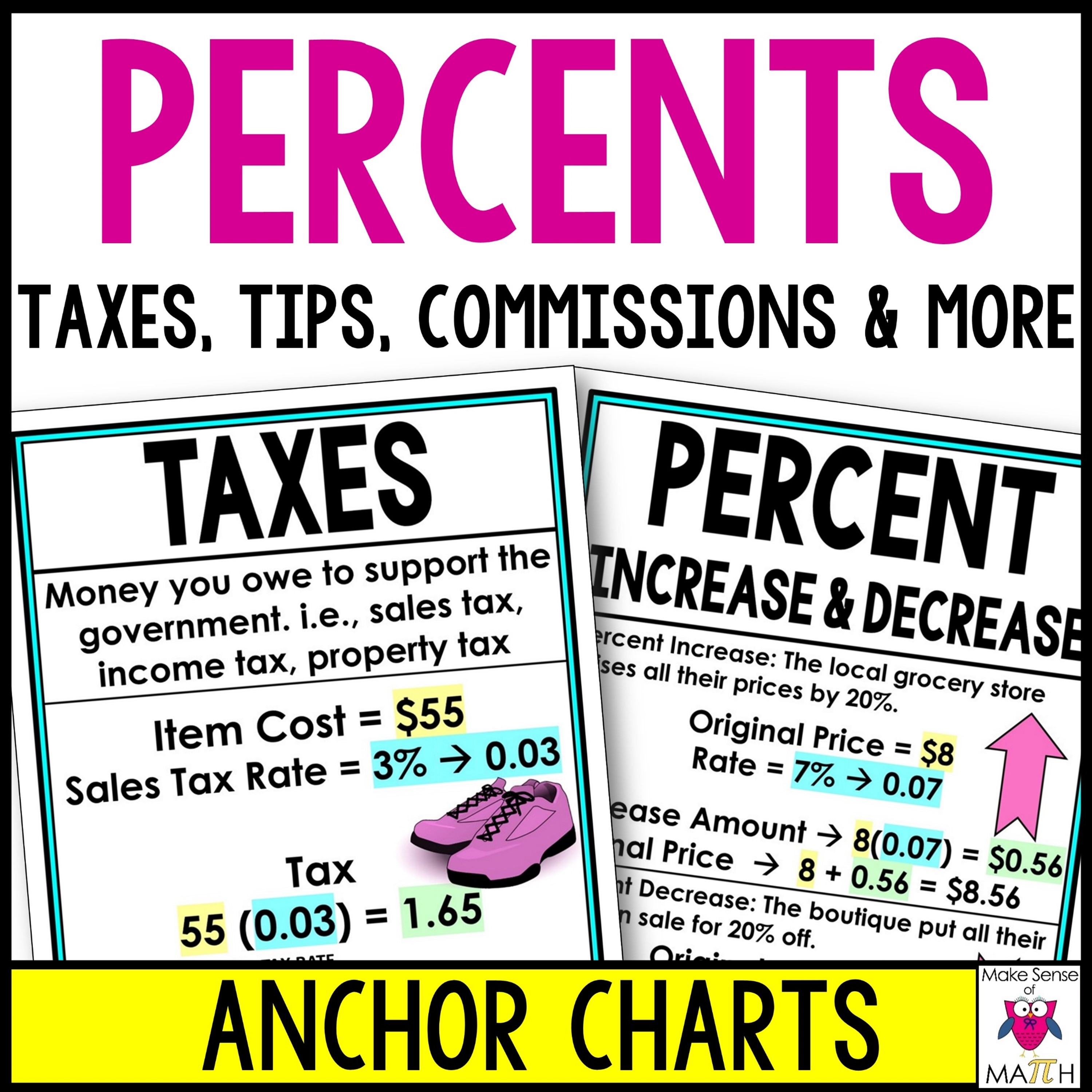 Ratios, Rates, and Proportional Relationships Anchor Charts and Posters