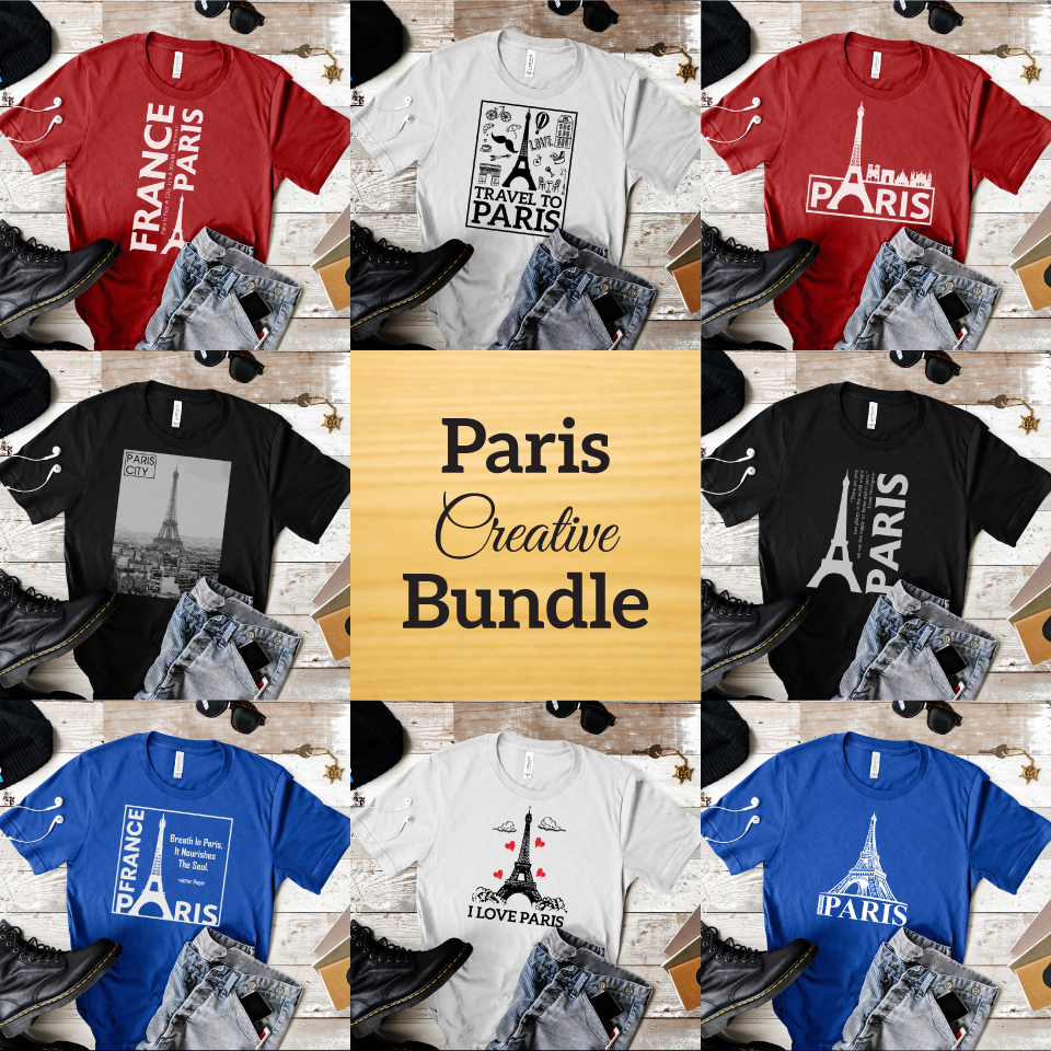 Paris t-shirt SVG bundle | Print | Digital Download - Payhip