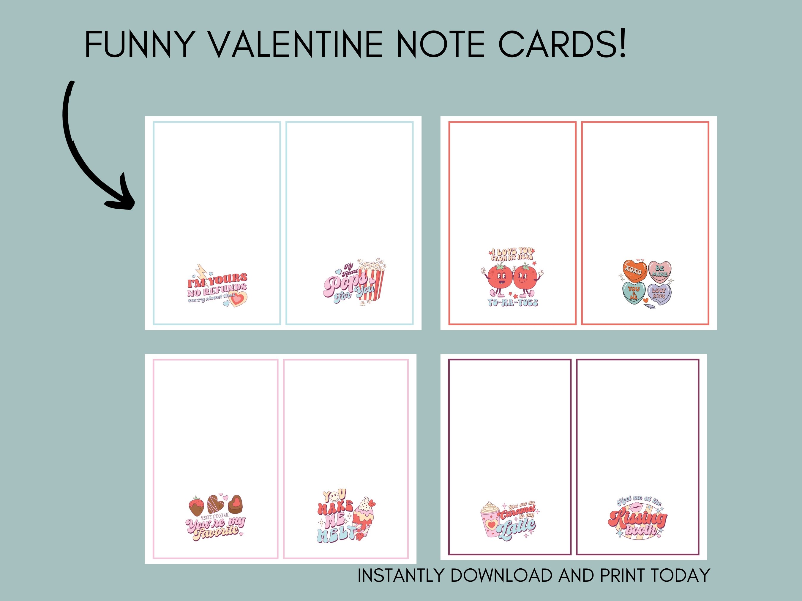 Printable Funny Valentine Note Paper | Blank Valentine Note Cards ...