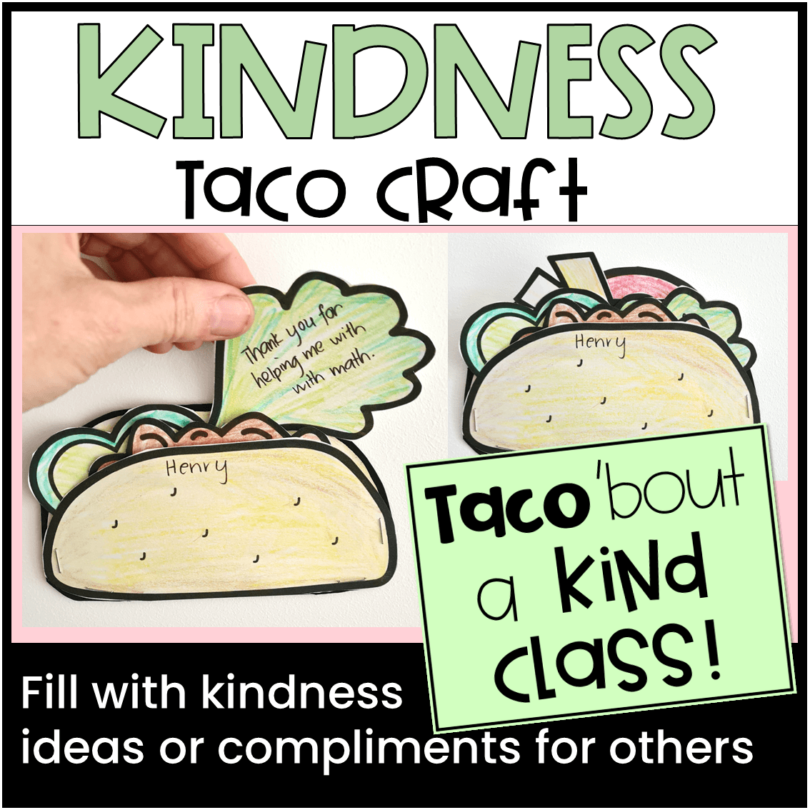 Taco Kindness Craft and Bulletin Board