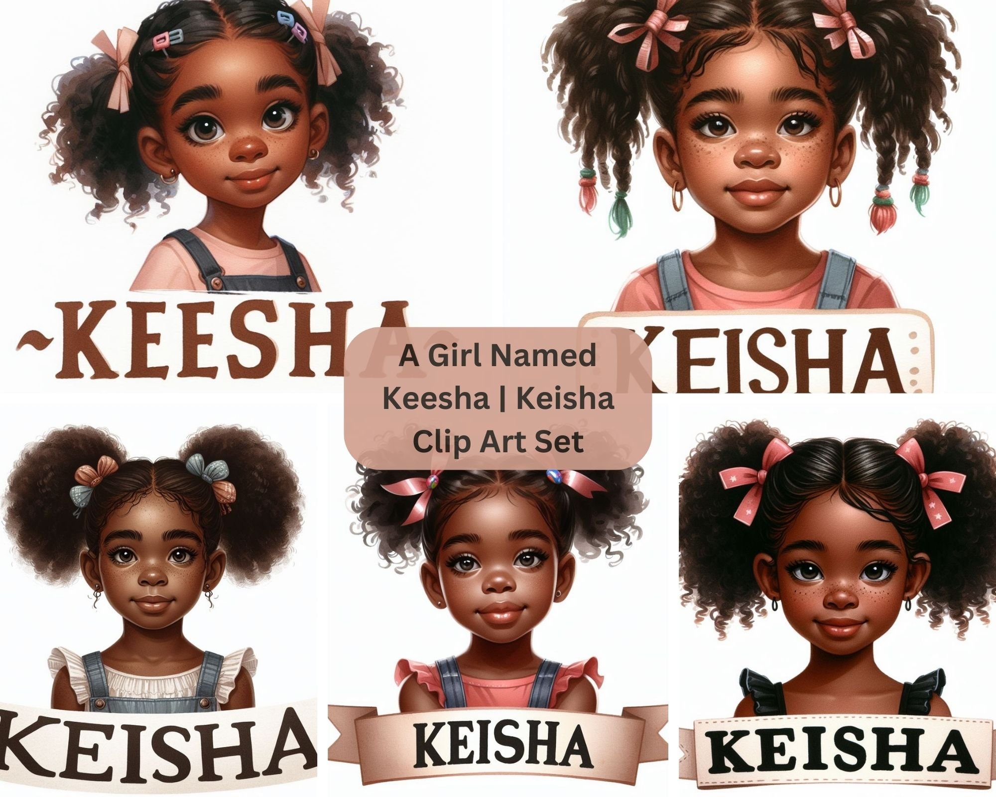 A Girl Named Keesha | Keisha | Keysha | Kisha | Clip Art Pack - Payhip