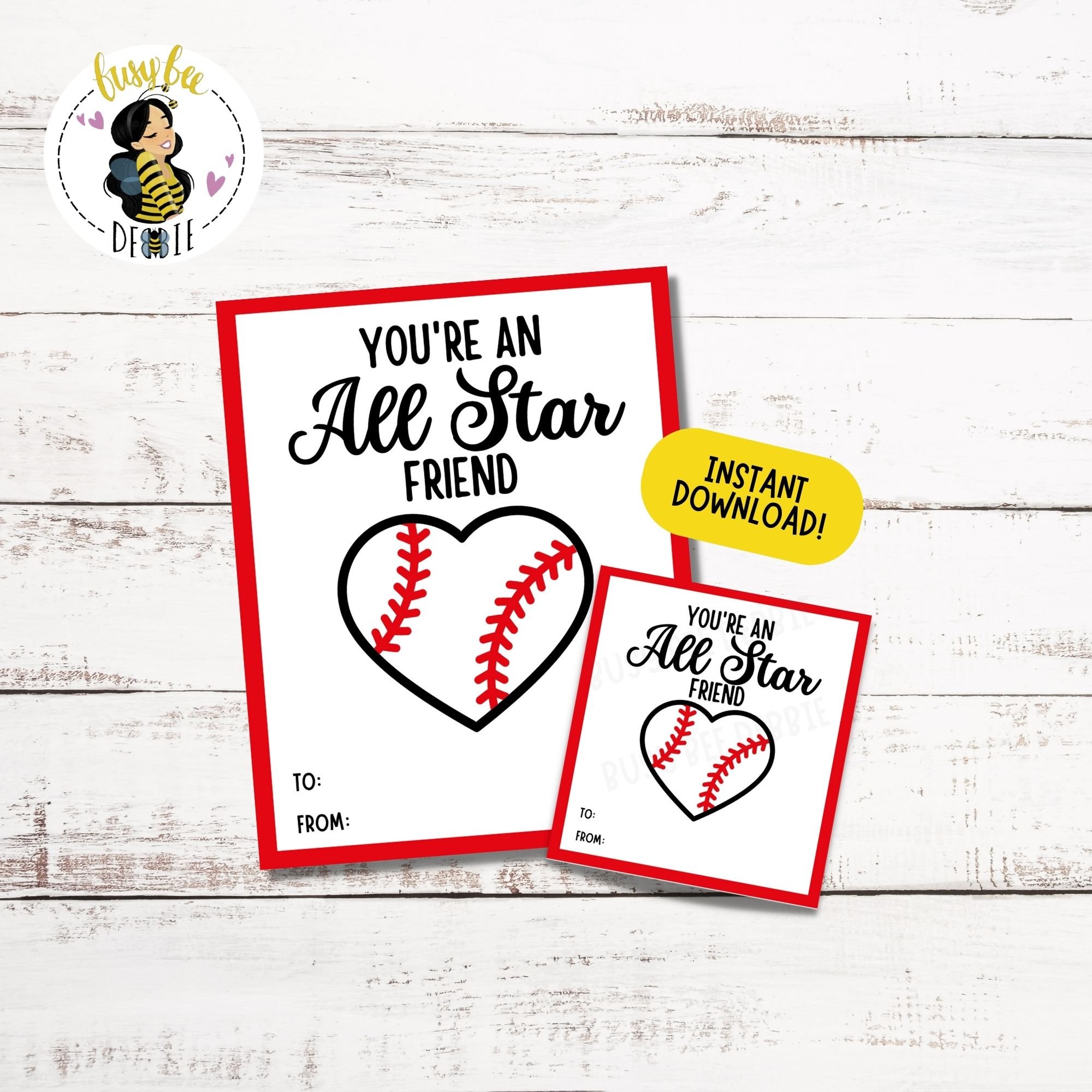 Printable All Star Baseball Tags | Baseball Valentine Tags | Baseball ...