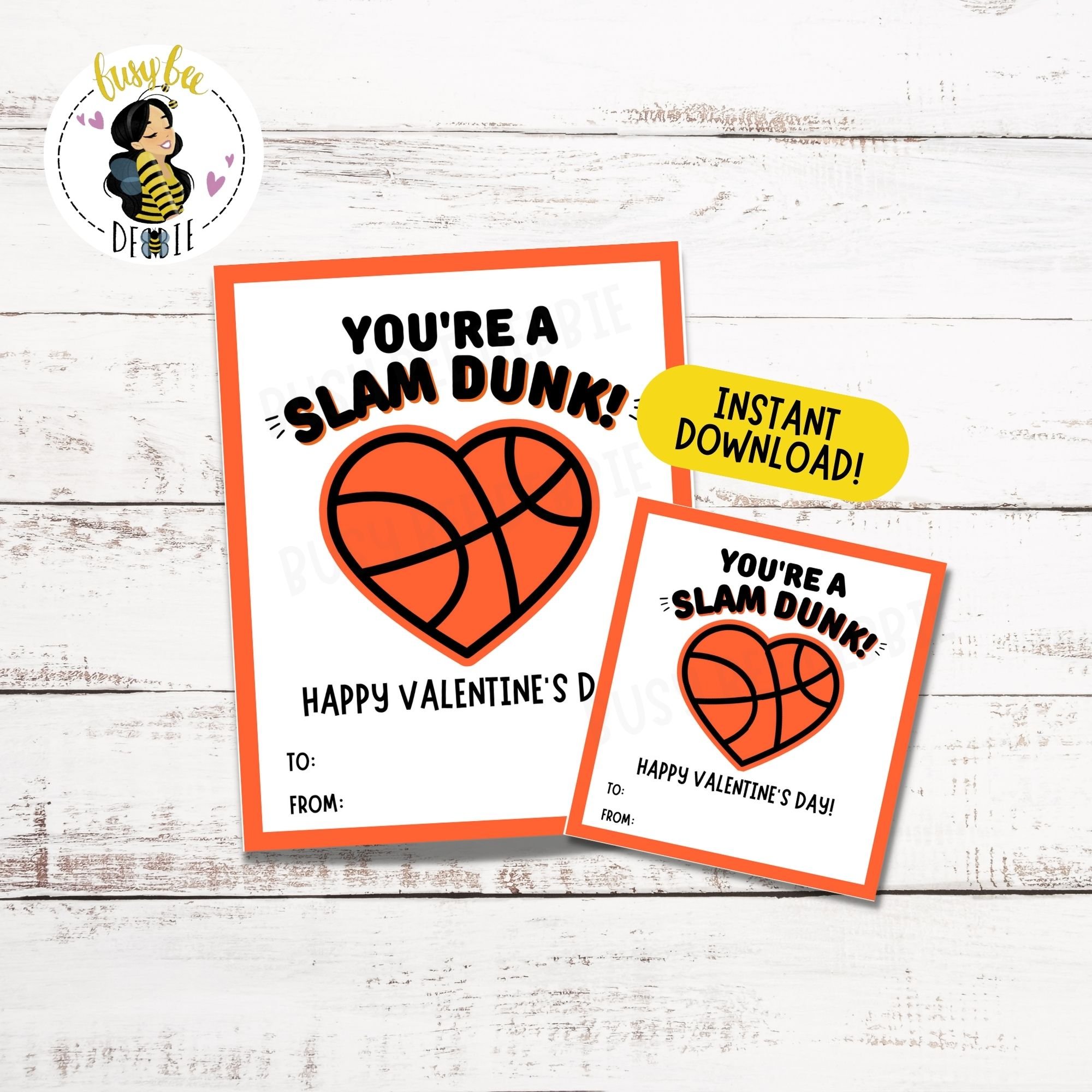 Basketball Valentine's Day Card | Slam Dunk Valentine Gift Tags ...