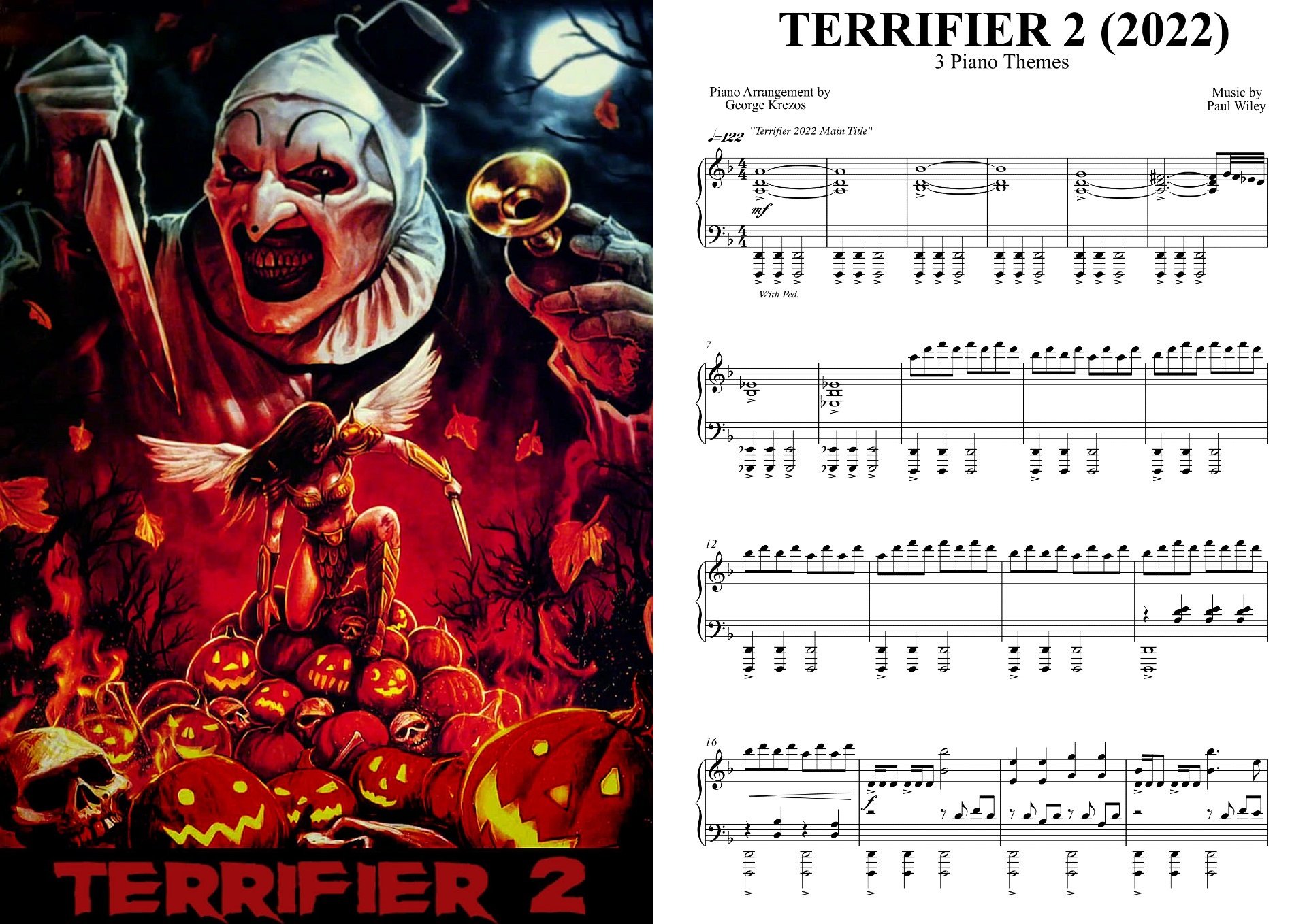 TERRIFIER 2 (2022) 3 Piano Themes - Arranged by George Krezos