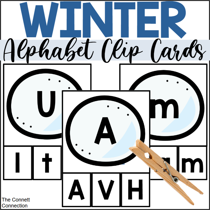Winter Alphabet Clip Cards