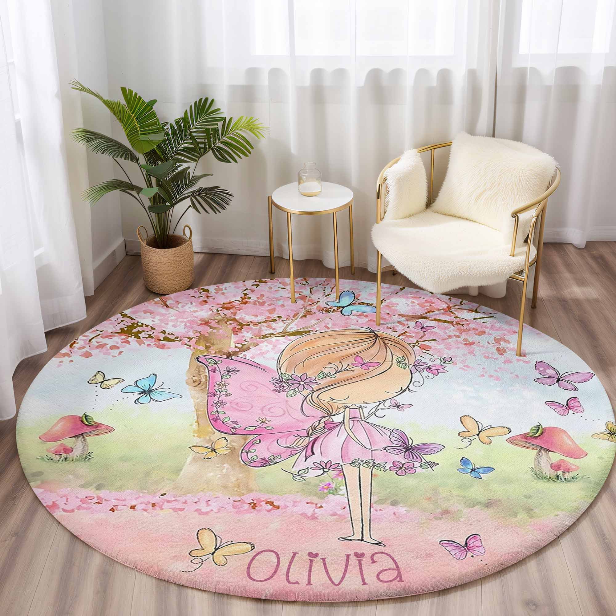 Fairy Cherry Blossom Round Rug - Payhip