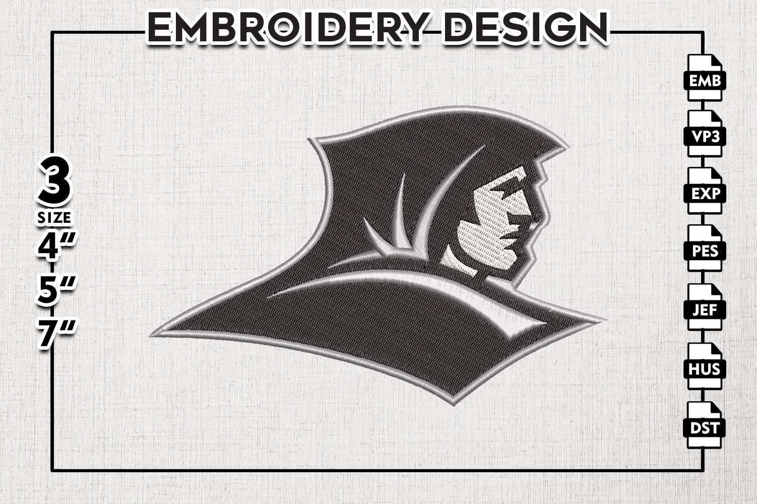 Providence Friars Mascot Logo Embroidery files, NCAA Embroidery Designs ...