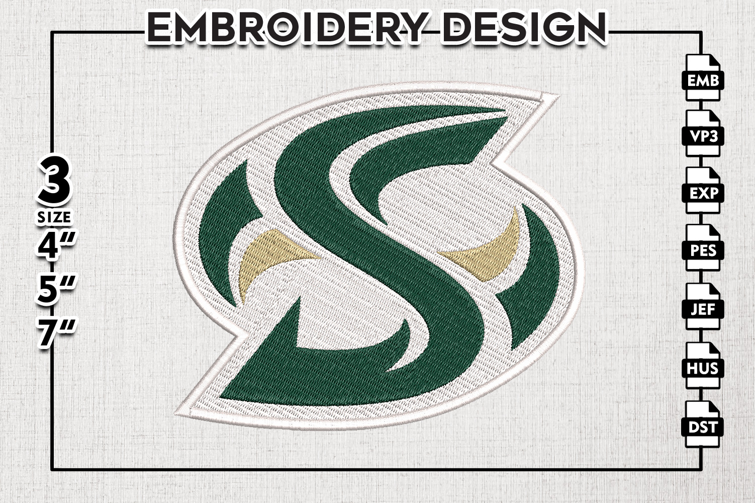 Sacramento State Hornets Logo Embroidery files, NCAA Embroidery Designs ...