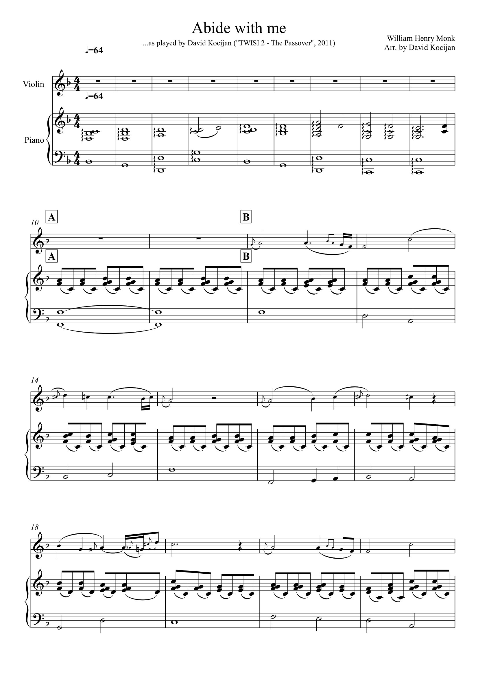 Abide with me (violin & piano) SHEET MUSIC & BACKING TRACK - Payhip