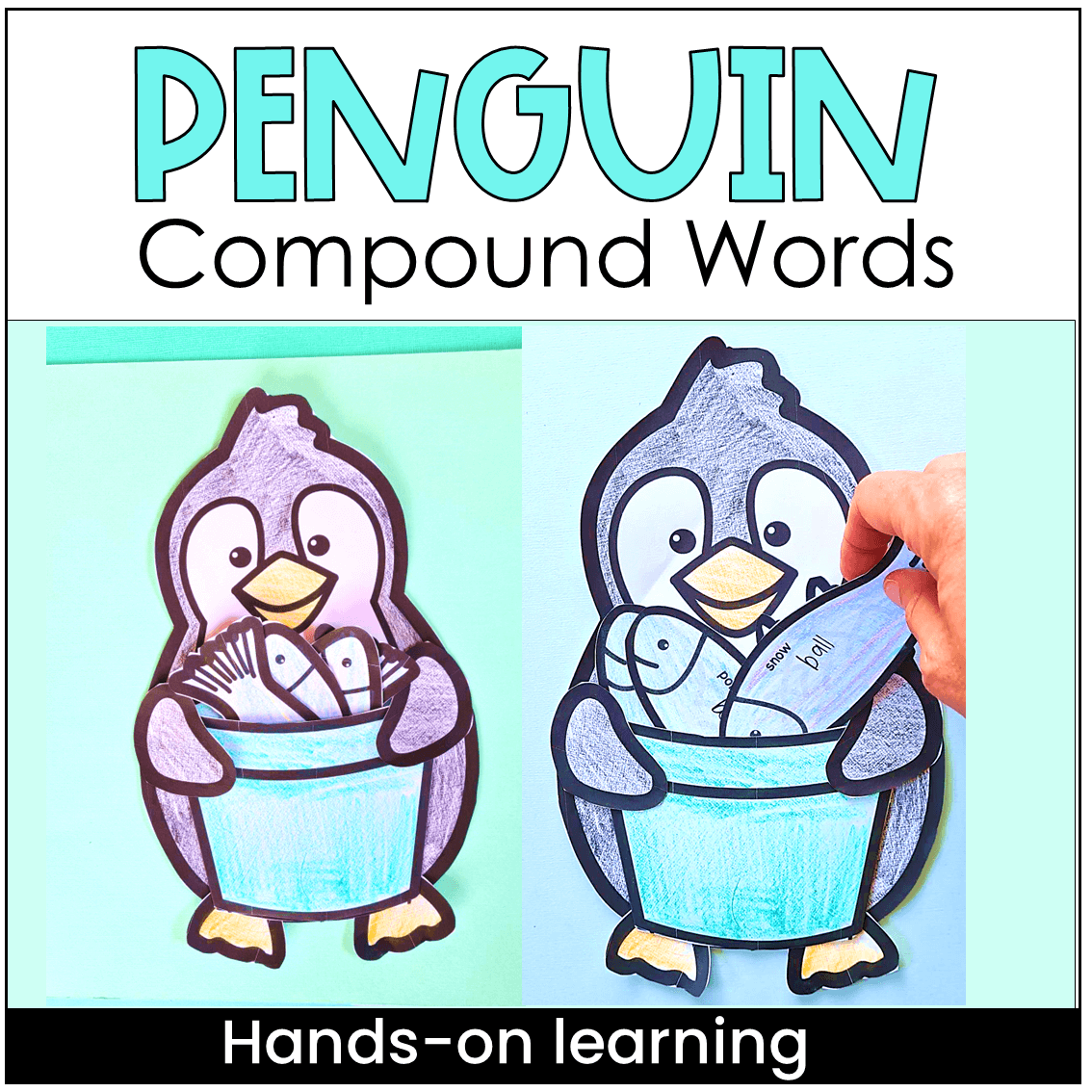 Penguin Compound Words Craft Winter Grammar Activity