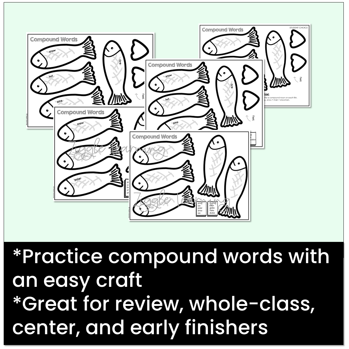 Penguin Compound Words Craft Winter Grammar Activity