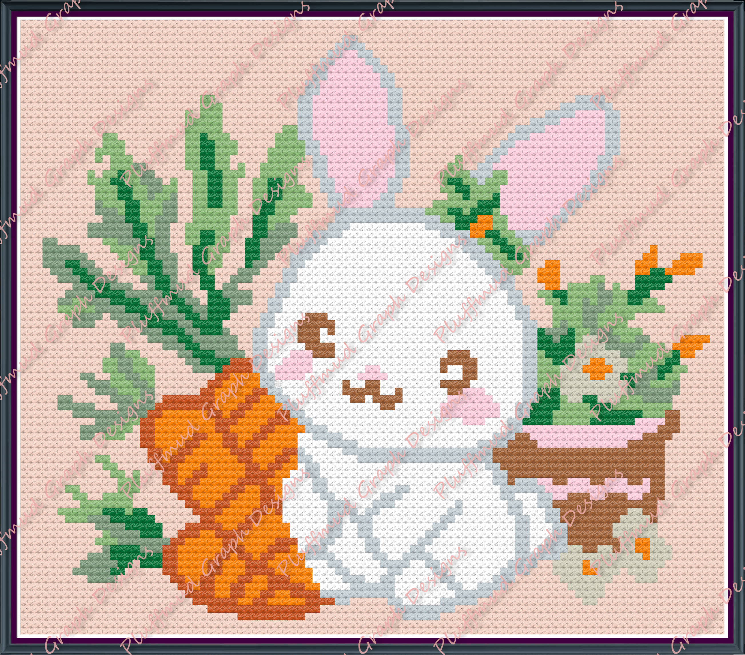 Bunny with carrots mini or regular c2c 94x86 and 96x120 - Payhip