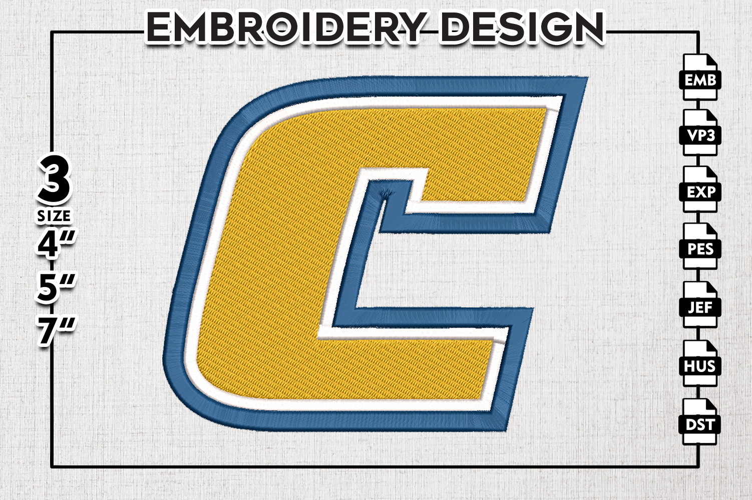 NCAA Chattanooga Mocs Logo Embroidery files, NCAA Chattanooga Mocs ...