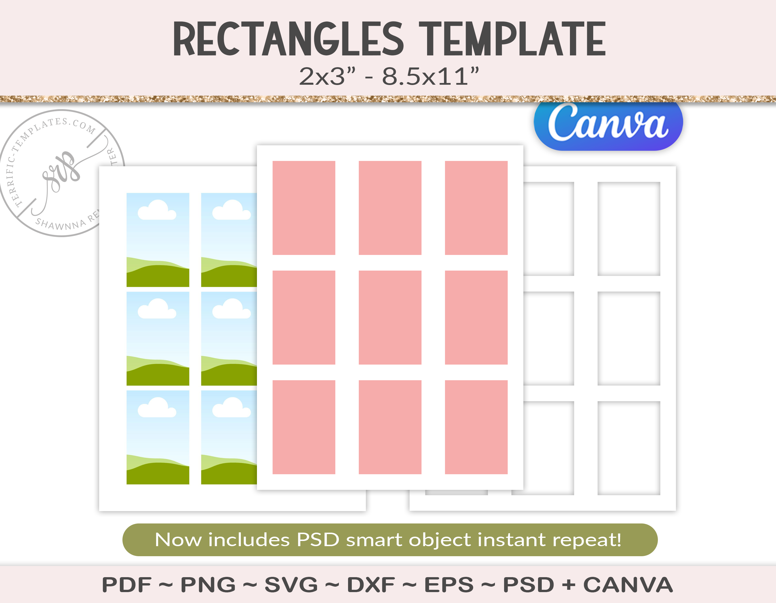 2x3" Rectangle collage sheet template (AG35)