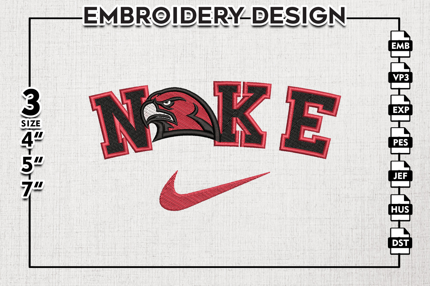 Nike NCAA Miami RedHawks Team Logo Embroidery files, NCAA Miami ...