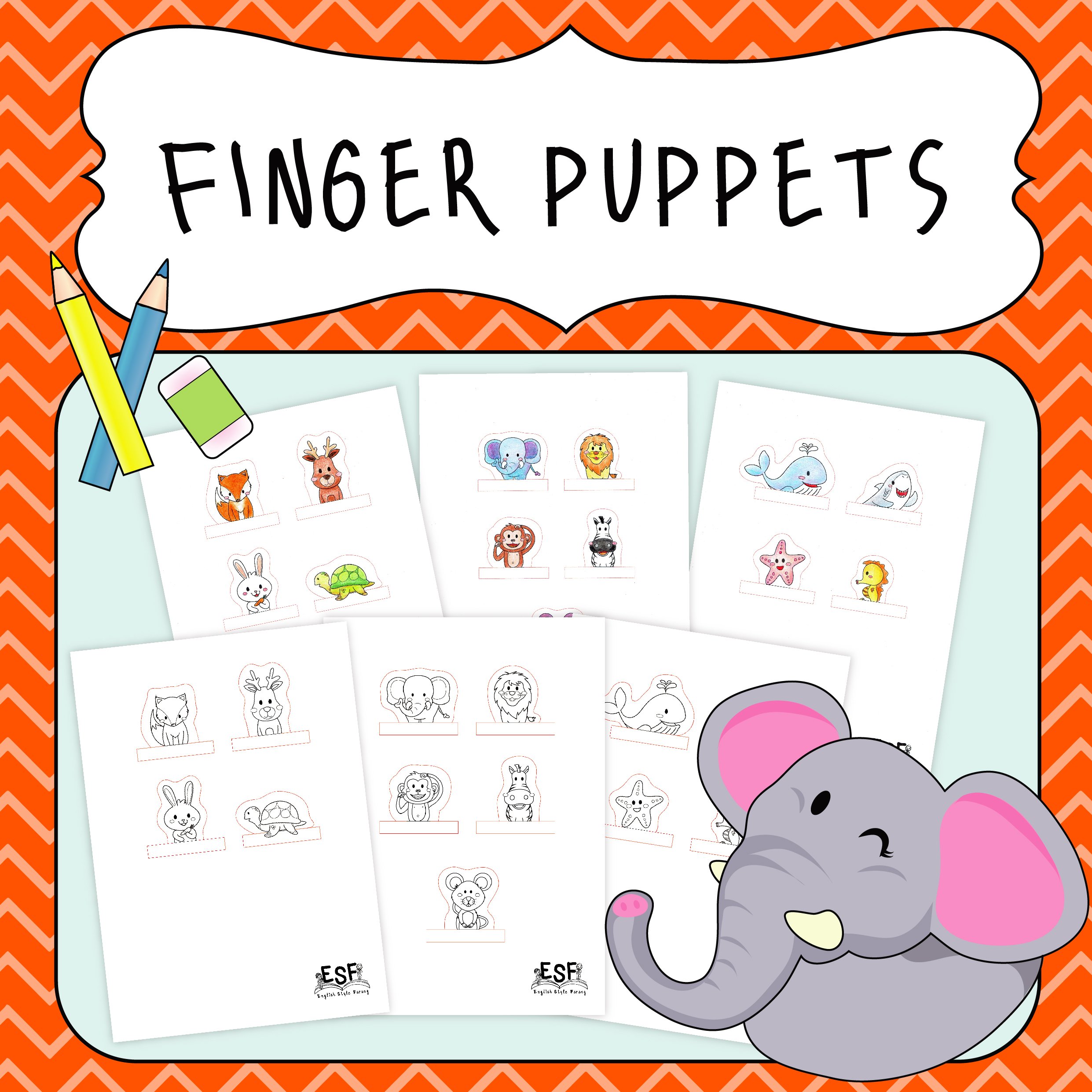 Finger puppets: Forest and Sea Animals - Payhip