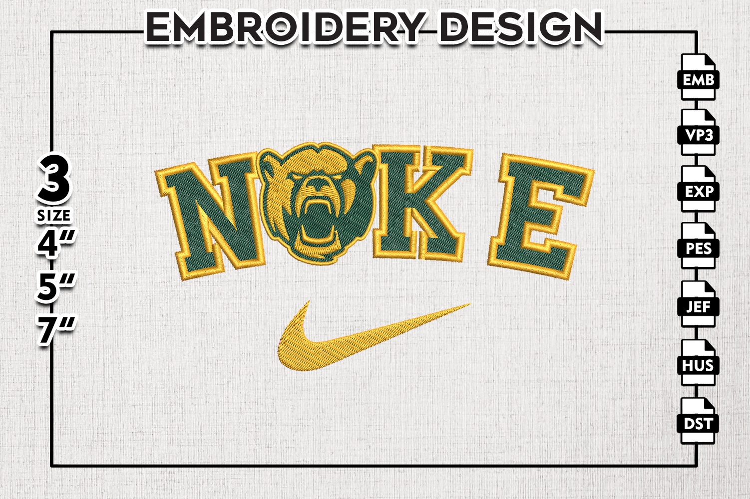 Nike NCAA Baylor Bears Team Logo Embroidery files, NCAA Baylor Bears ...