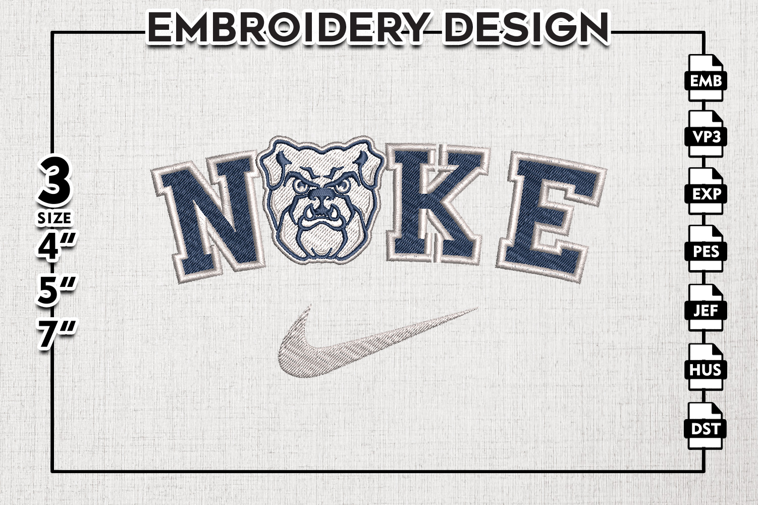 Nike NCAA Butler Bulldogs Team Logo Embroidery files, NCAA Butler ...