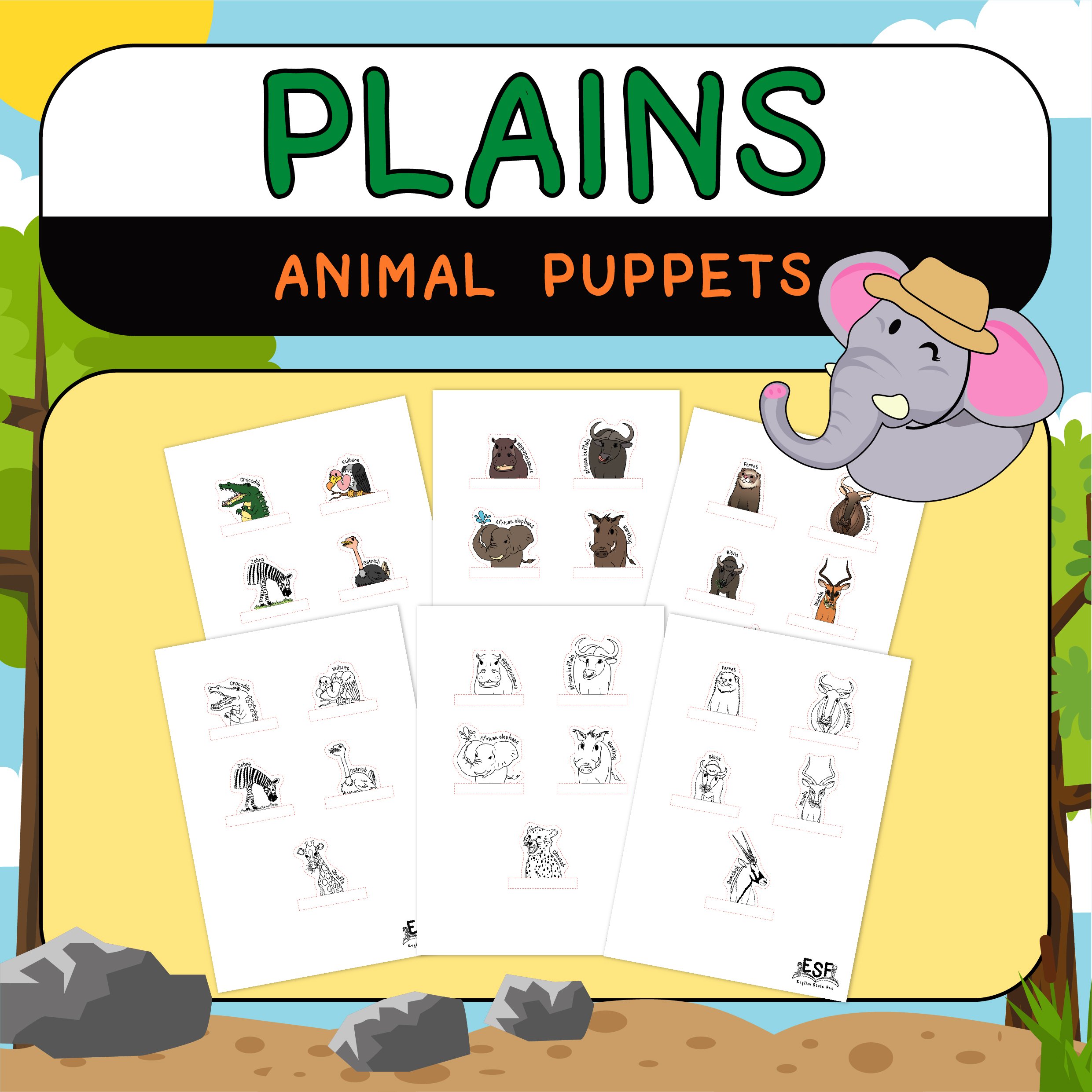 Finger puppets Rainforest Animals - Payhip