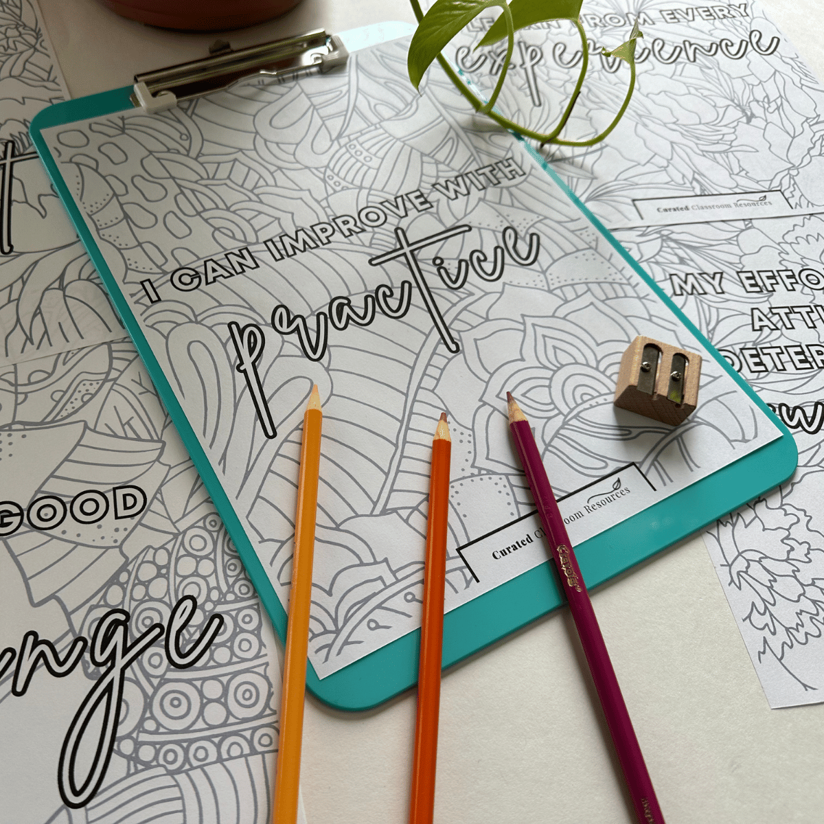 Growth Mindset for Kids: 5 Free Mindful Coloring Sheets