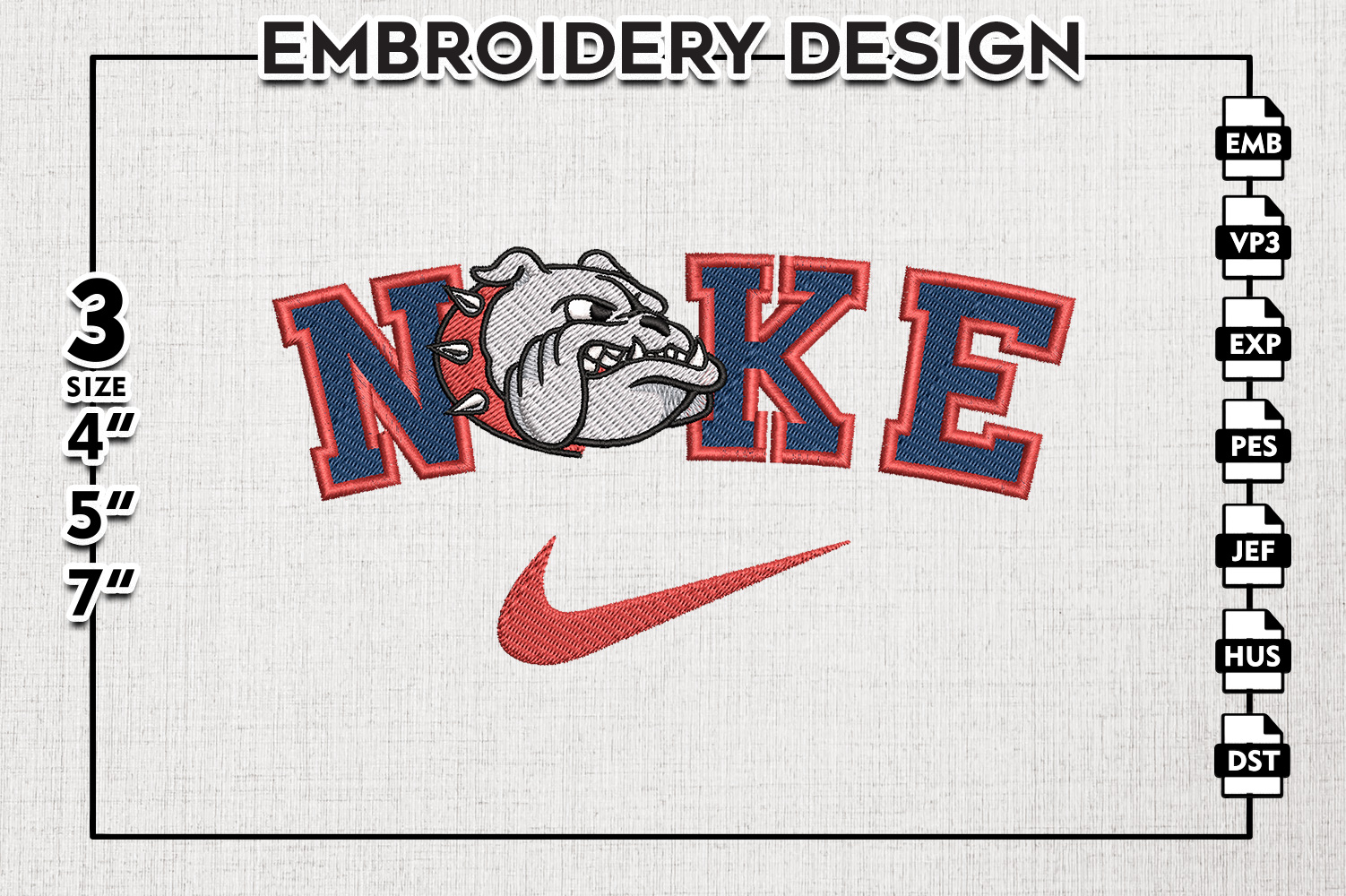 Nike NCAA Samford Bulldogs Team Logo Embroidery files, NCAA Samford ...