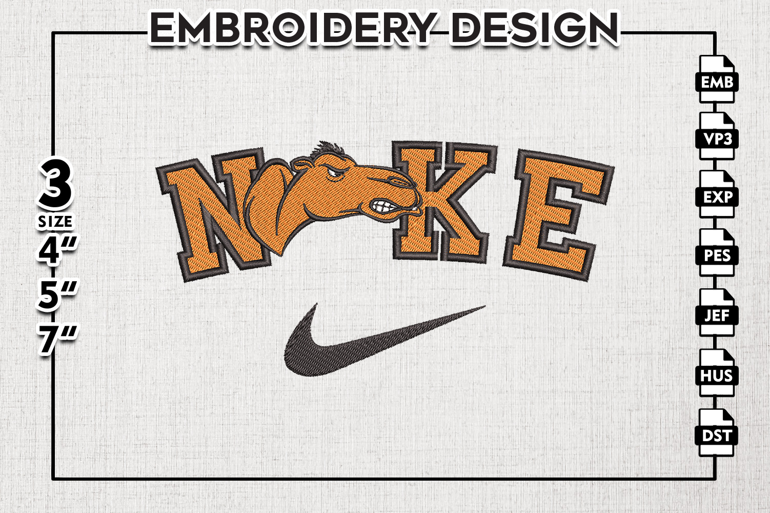 Nike NCAA Campbell Fighting Camels Team Logo Embroidery files, NCAA ...