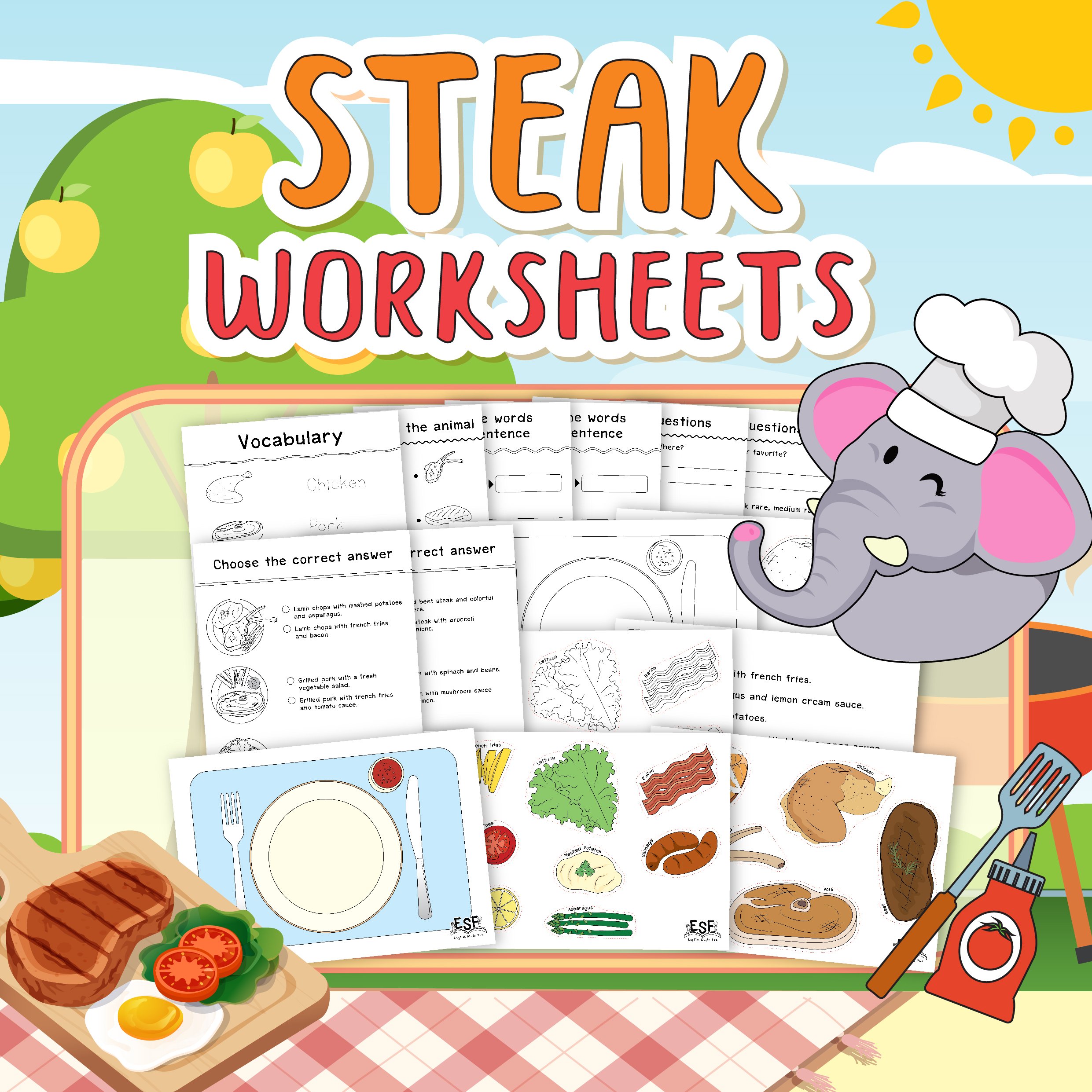 Steak and Meat Worksheets - Payhip