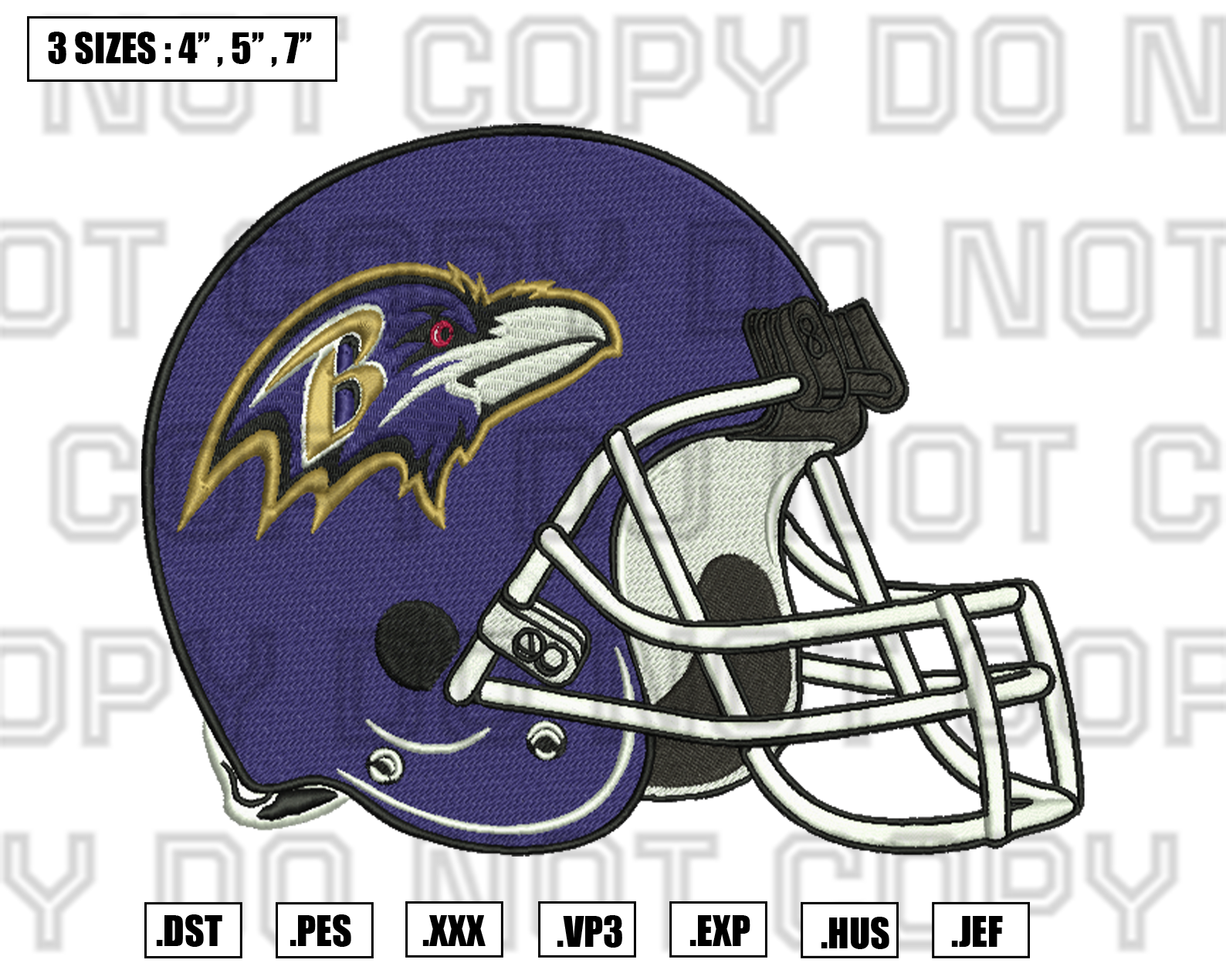 Baltimore Ravens Helmet Embroidery Designs, Machine Embroidery Files ...