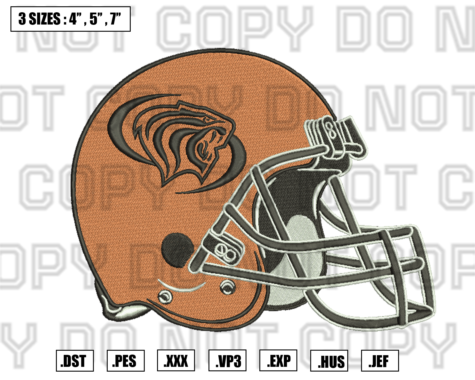 Pacific Tigers Helmet Embroidery Designs, Machine Embroidery Files, NFL ...