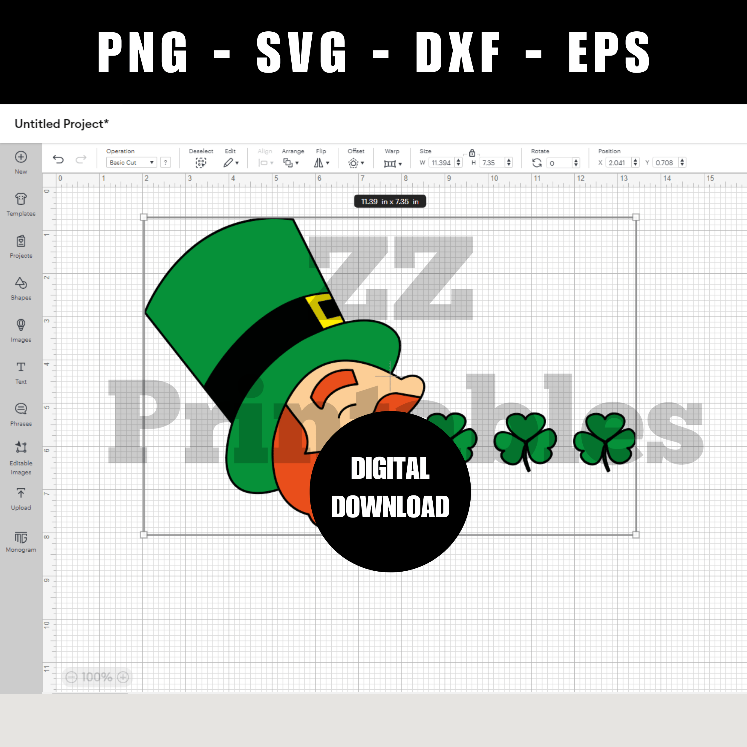 Funny St Patricks Day Lucky Irish Leprechaun And Shamrocks Sublimation ...