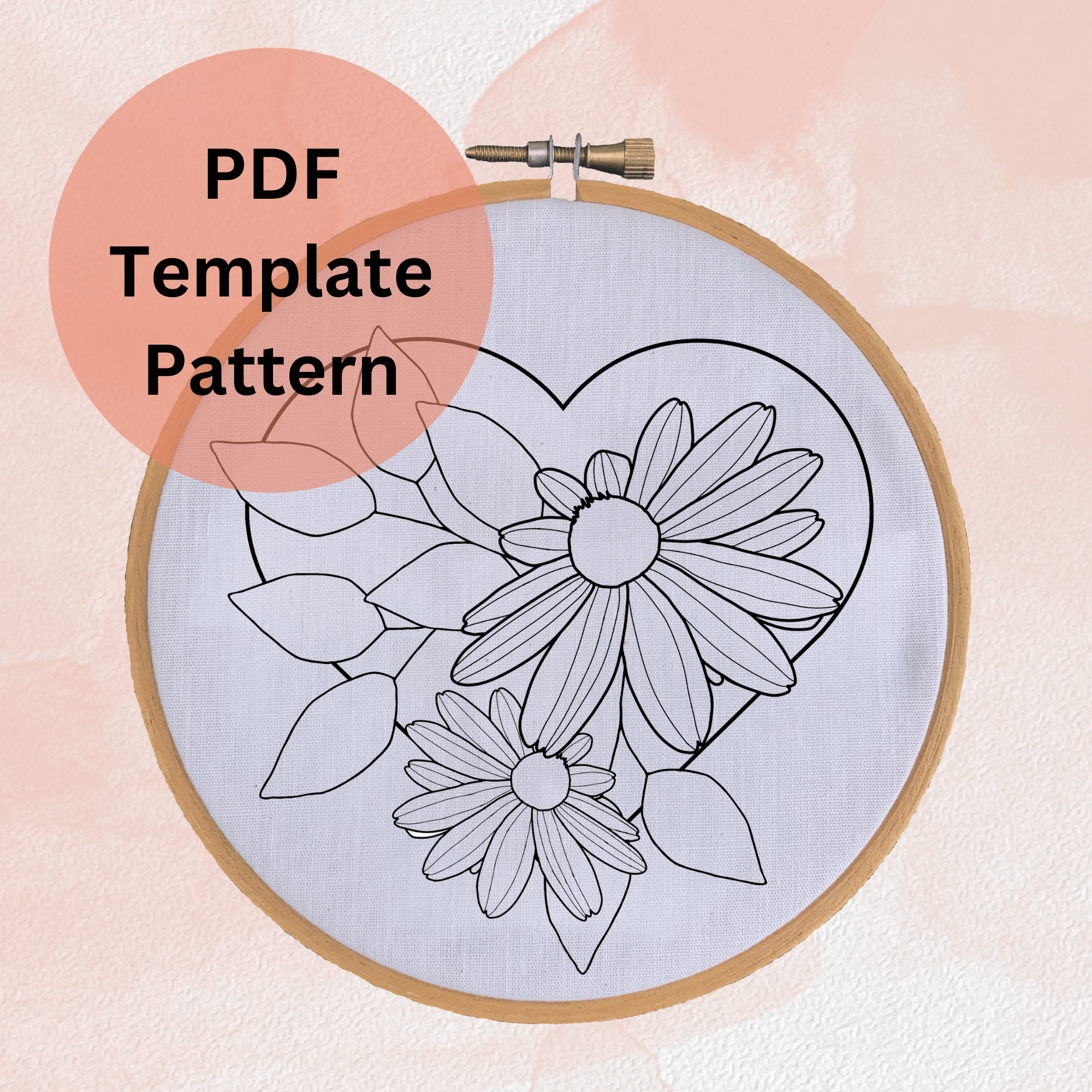 Daisy Heart Hand Embroidery Pattern - DIY Design - Payhip