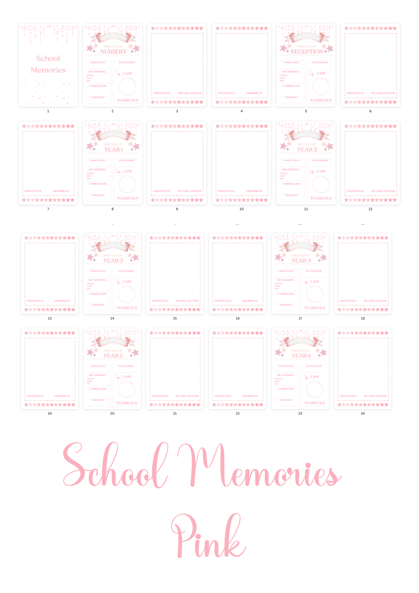DIGITAL School Memories Book - PINK - Payhip