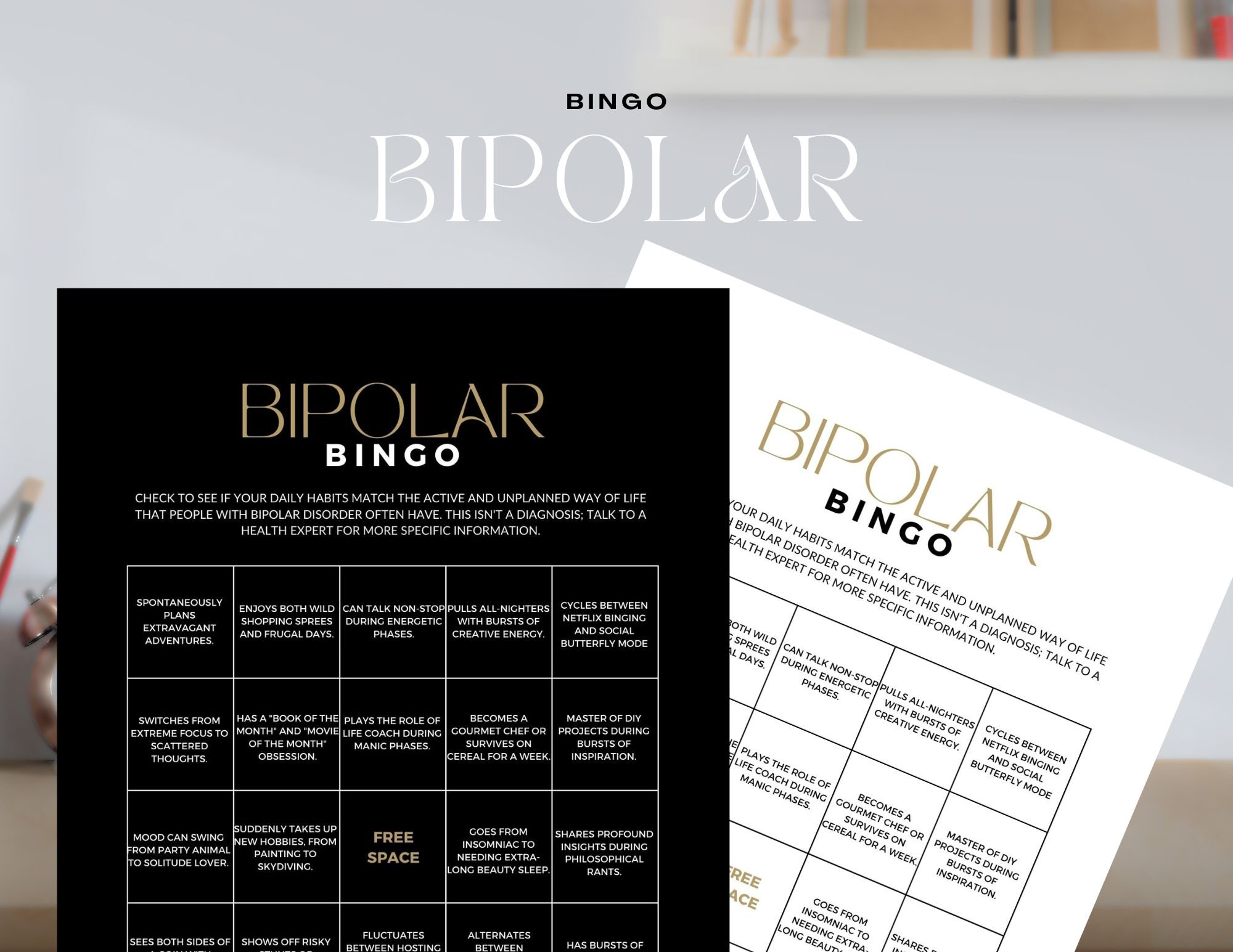 Bipolar Bingo Card