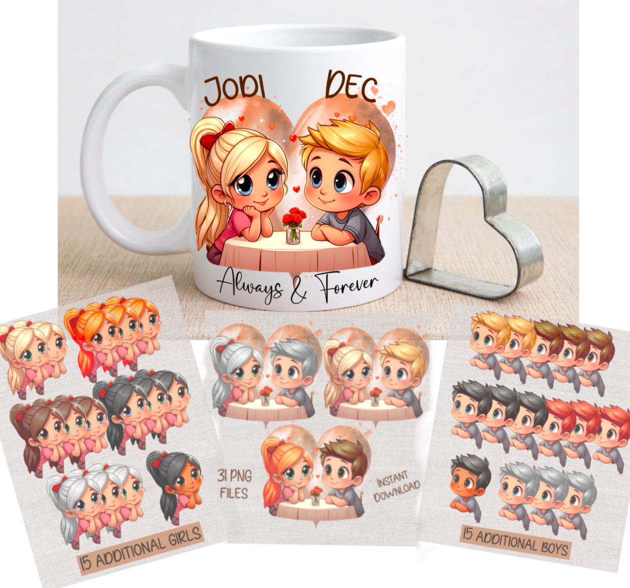 Cute couple, ideal for Valentines’ Day. Girl and boy in love with 30 ...