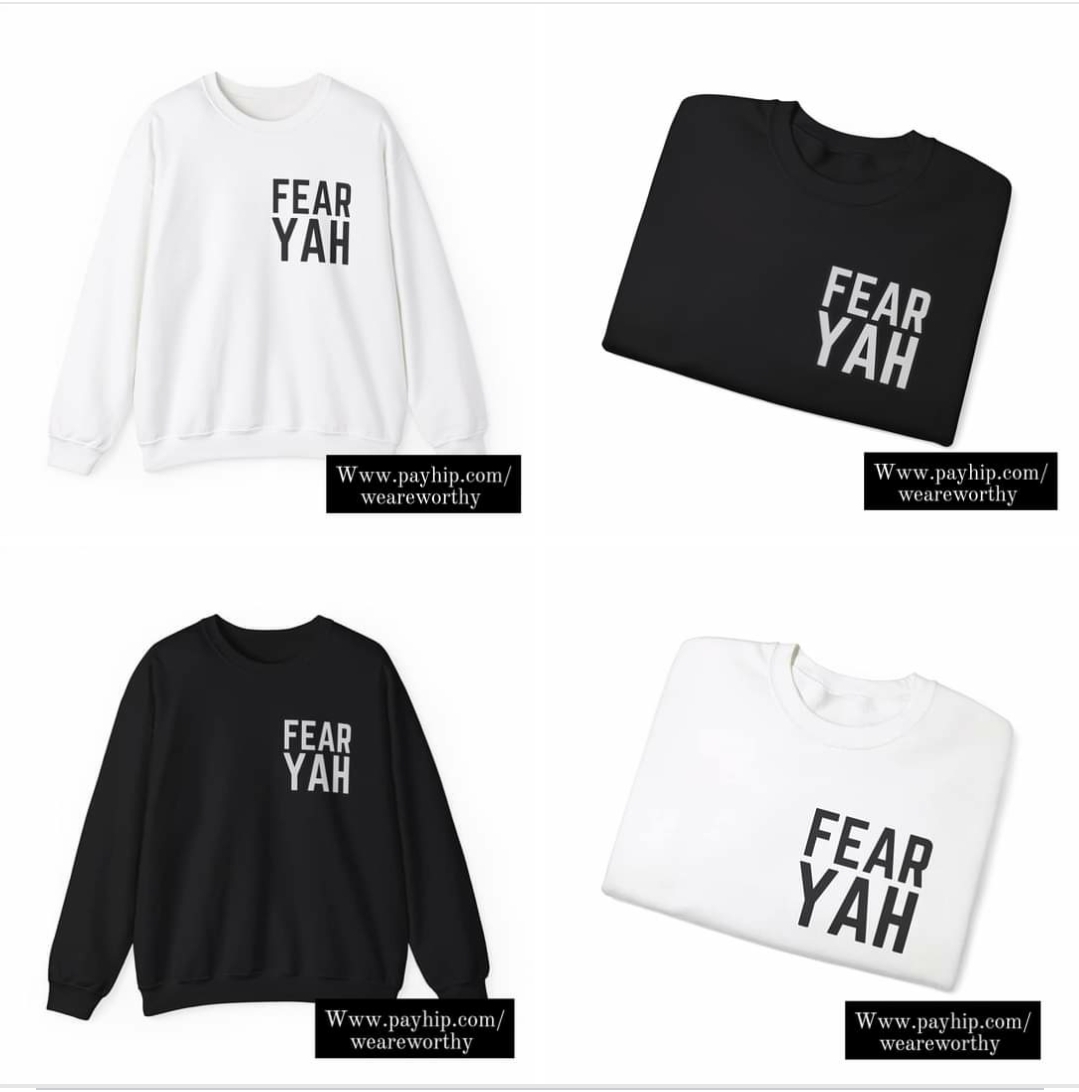 FEAR YAH CREWNECK SWEATER (BLACK, WHITE) - Payhip