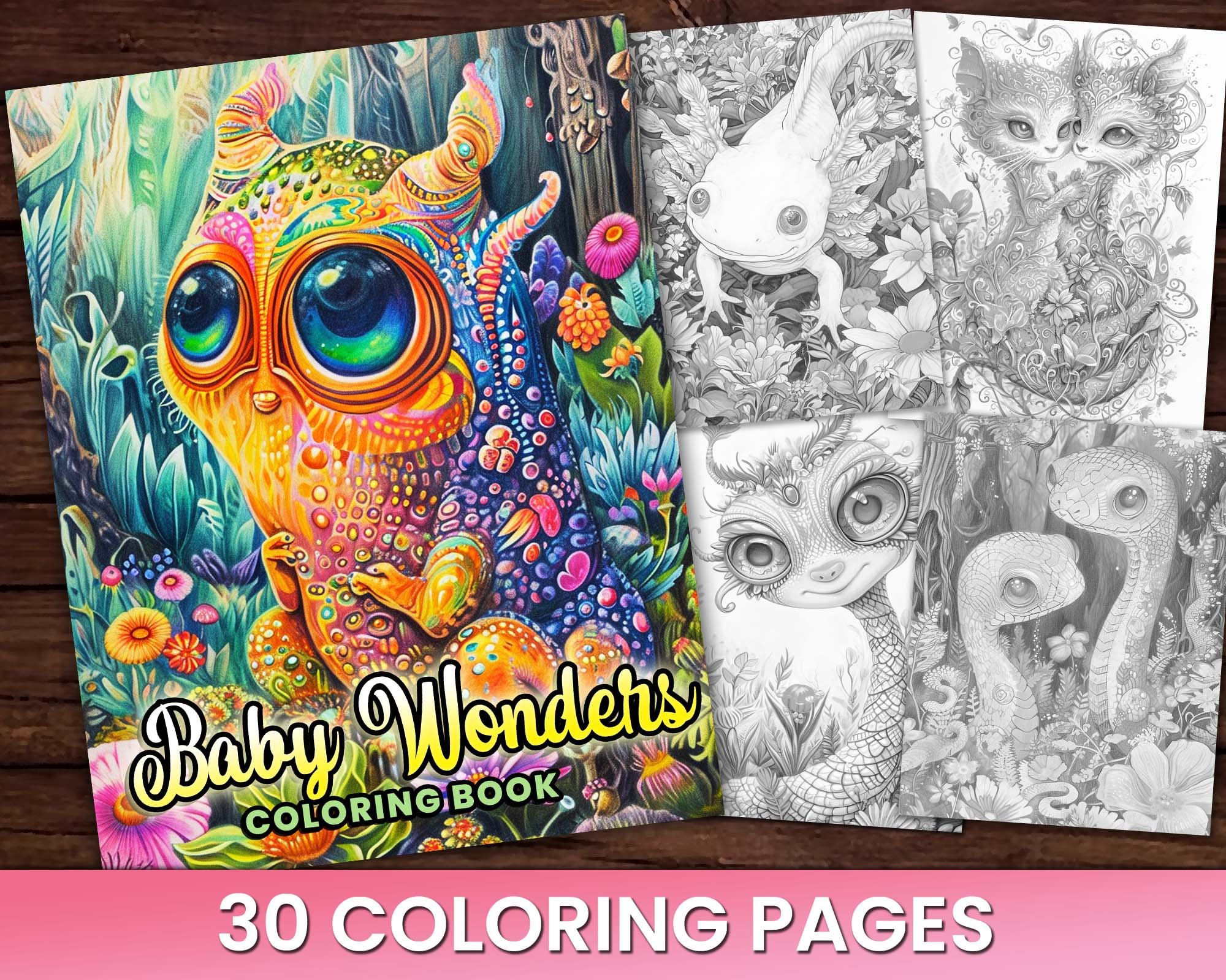 30 Animal Baby Wonders Variety Pack Coloring Pages Book, Adults kids ...