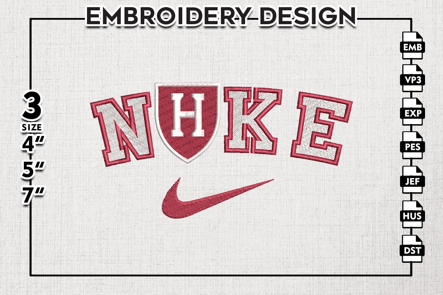 Nike NCAA Harvard Crimson Team Logo Embroidery files, NCAA Harvard ...