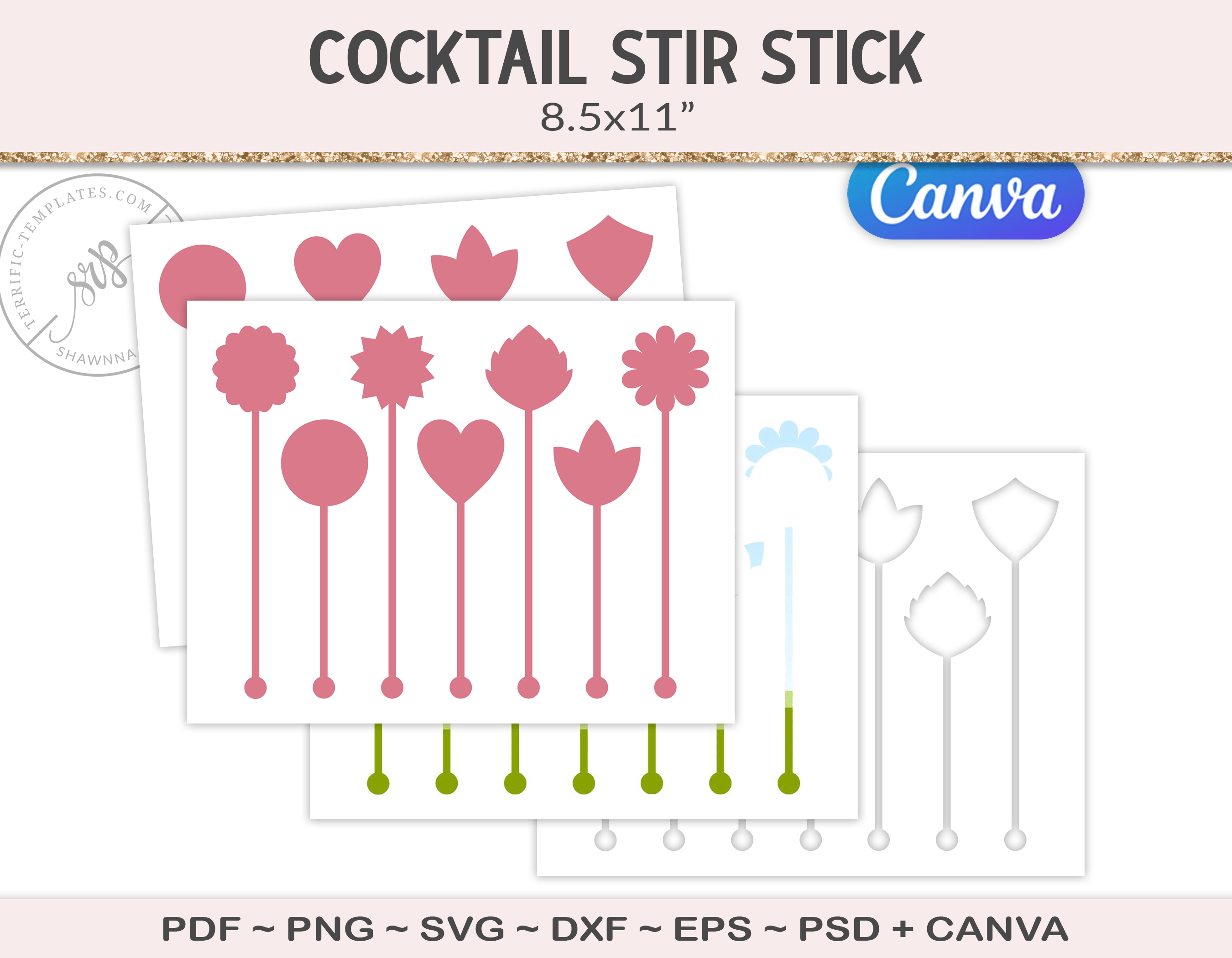 Cocktail stir stick template (AG90) - Payhip