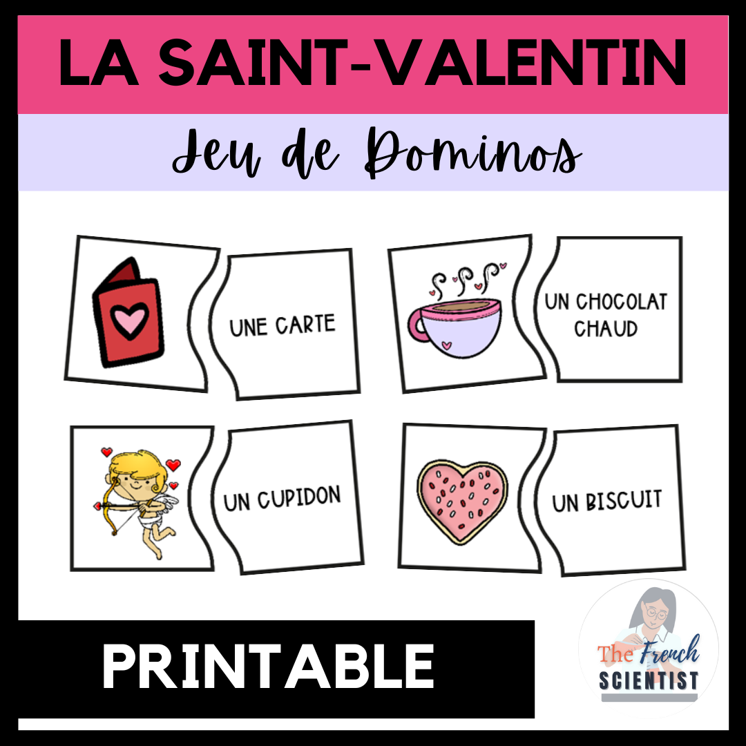 FRENCH Valentine's Day Dominos / La Saint-Valentin Jeu de Dominos - Payhip