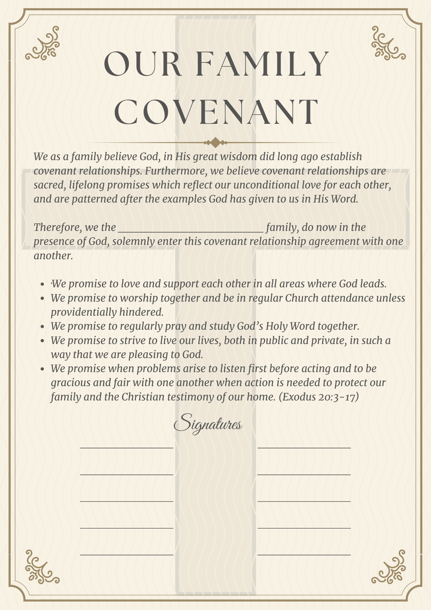 Family Covenant for Framing - Payhip