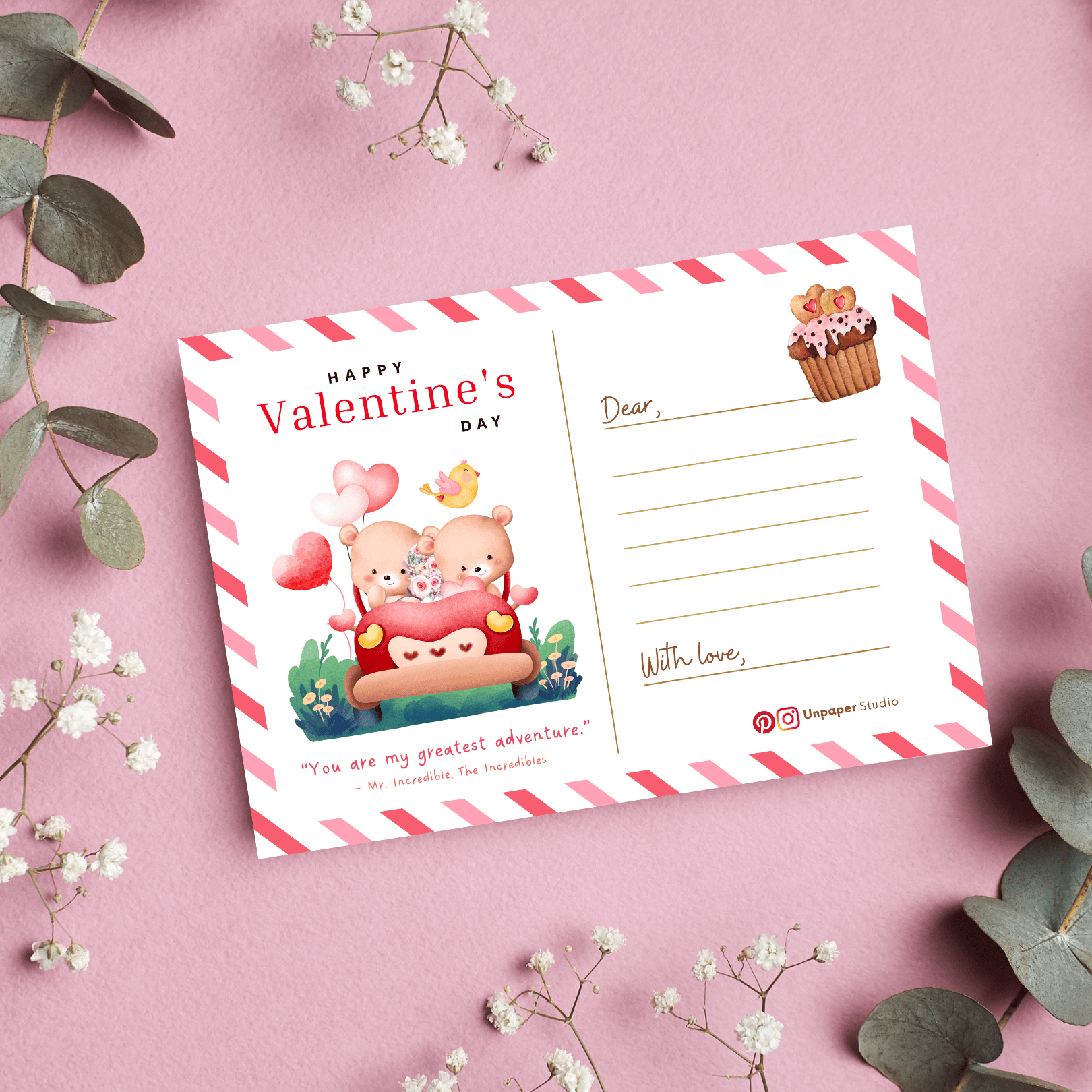 Valentine's Day Greeting Card 03 | Brown Bear - Payhip