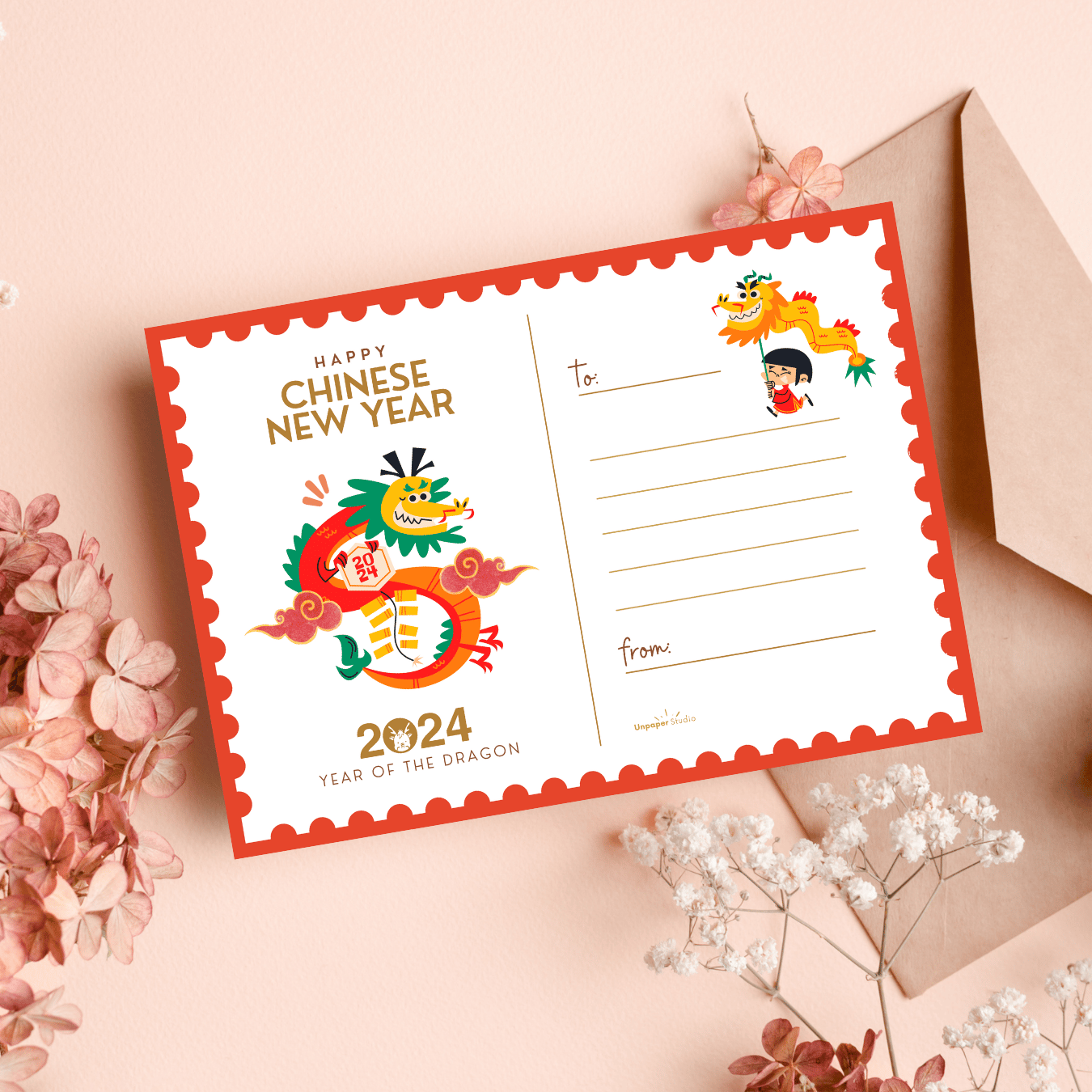 Chinese New Year's Greeting Card 2024 | Old Dragon - Payhip