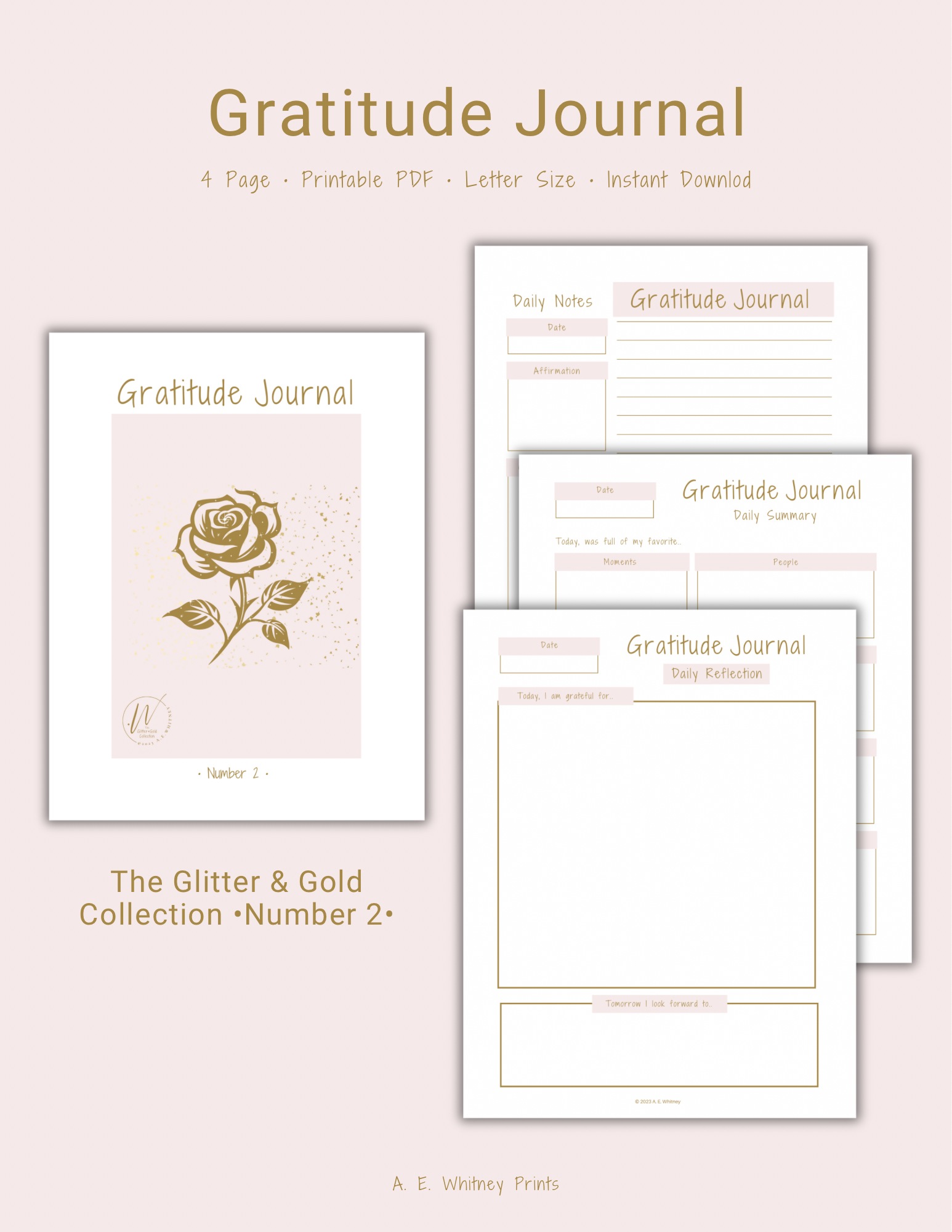 Rose Gratitude Journal | The Glitter and Gold Collection • Number 2 ...